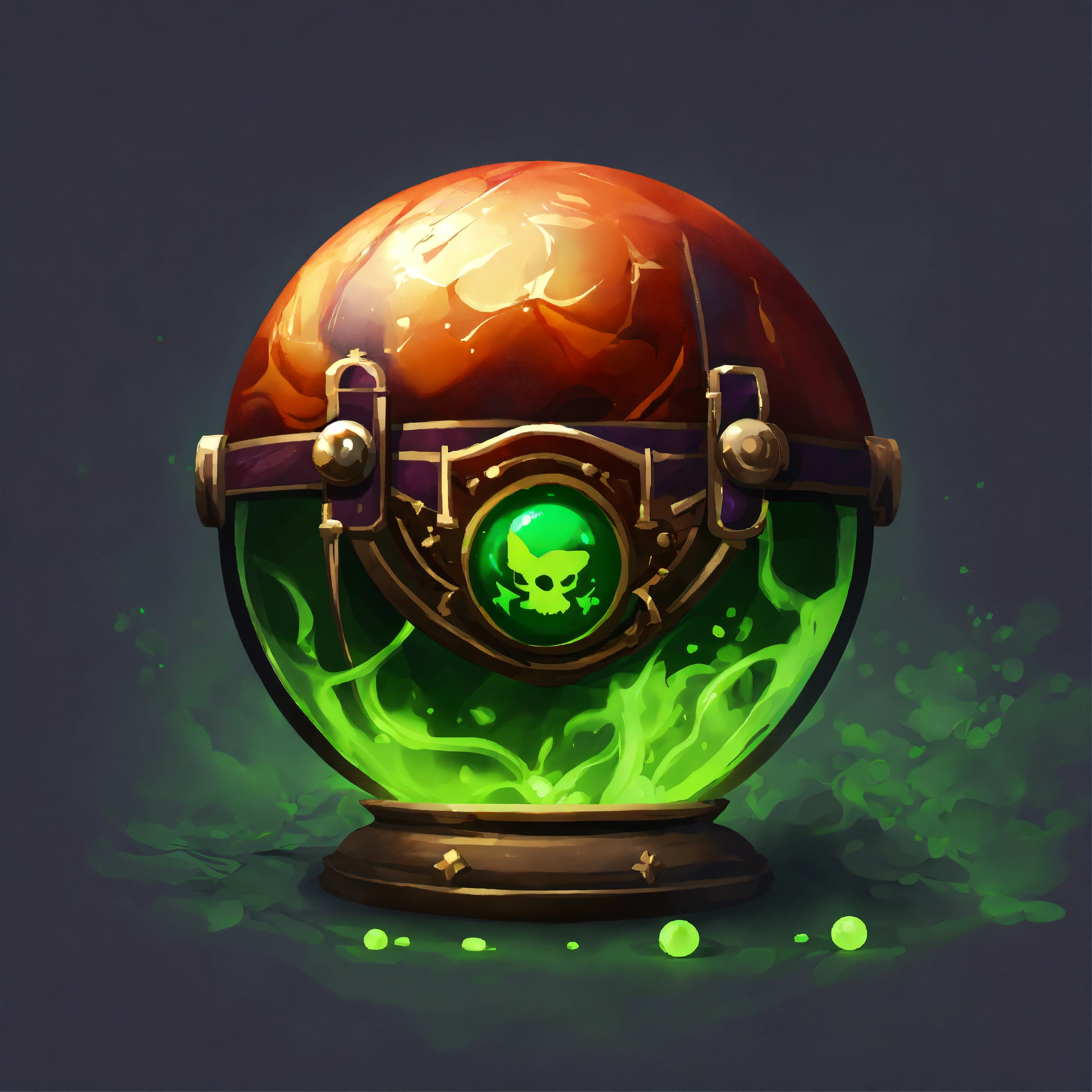 Lexica - Spell ball of poison, game icon, stylized, simple design ...