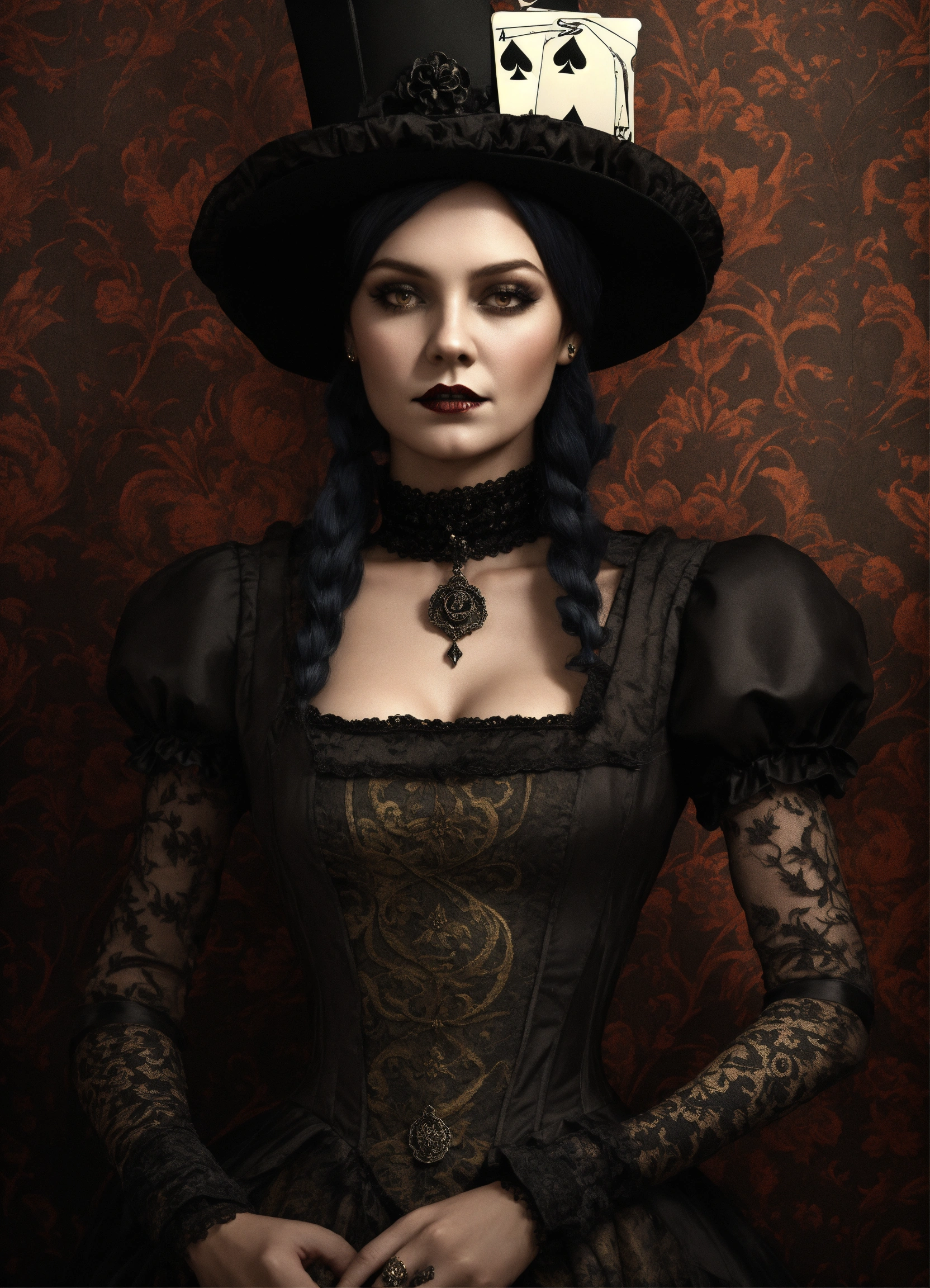 Lexica - Spooky Gothic 37 year old version of Wednesday Adams queen of ...