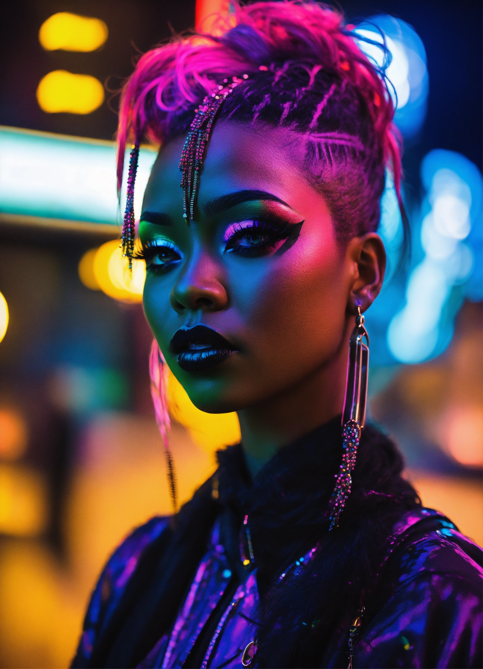 Lexica - Manga style. futuristic goth. punk style. goth makeup. goth ...