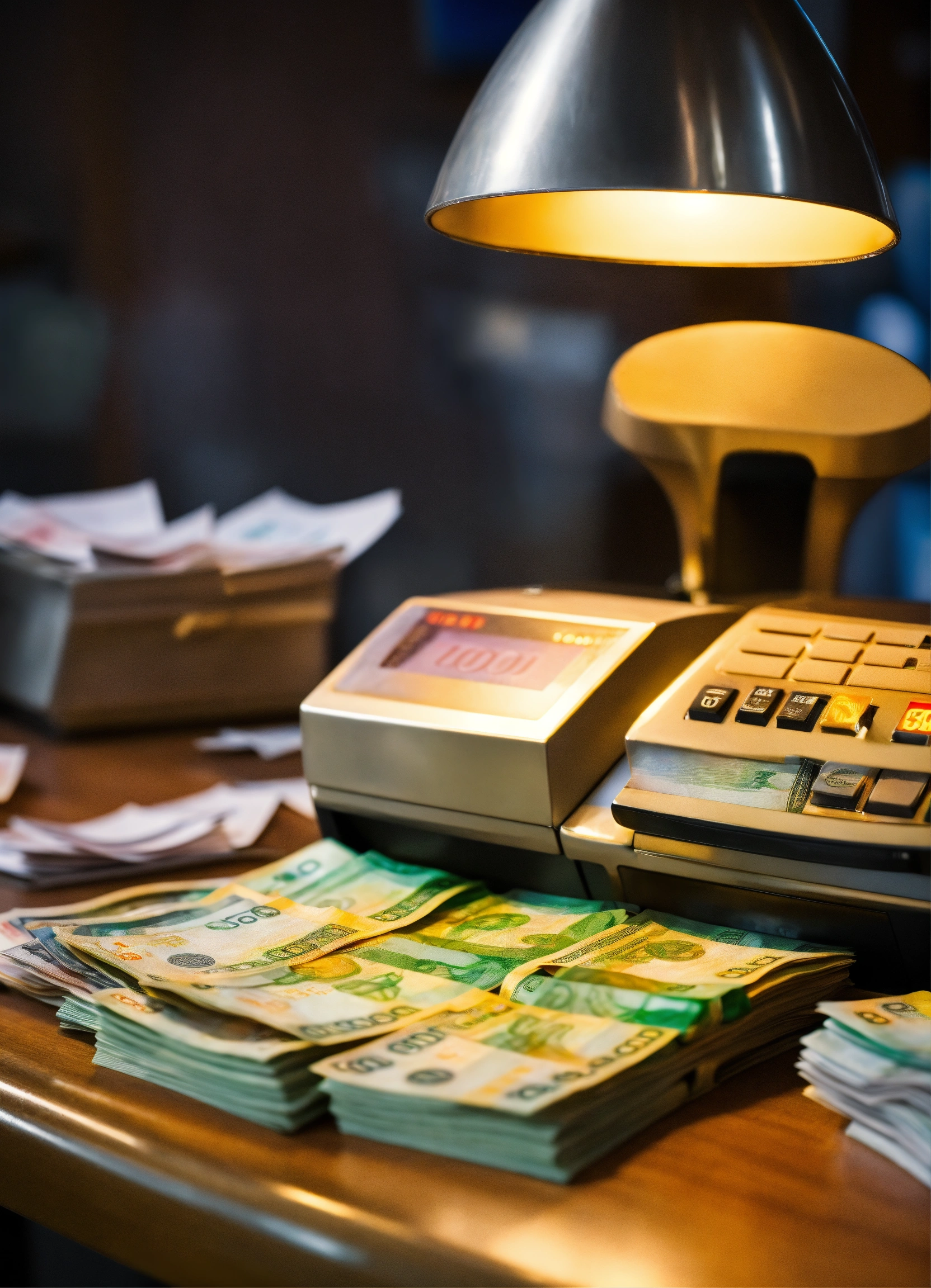 Lexica - The banknote counter is on the table, from there come out ...