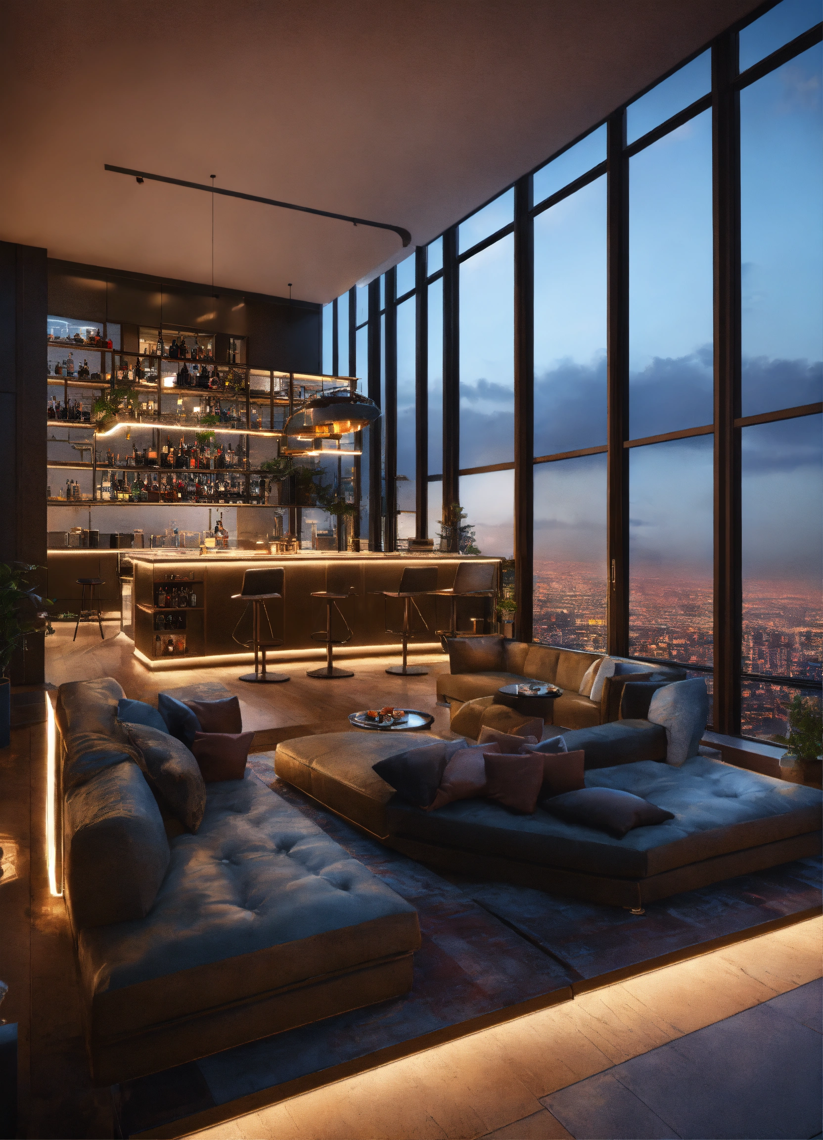 Lexica - Futuristic penthouse condo, first floor, bar, small kitchen ...