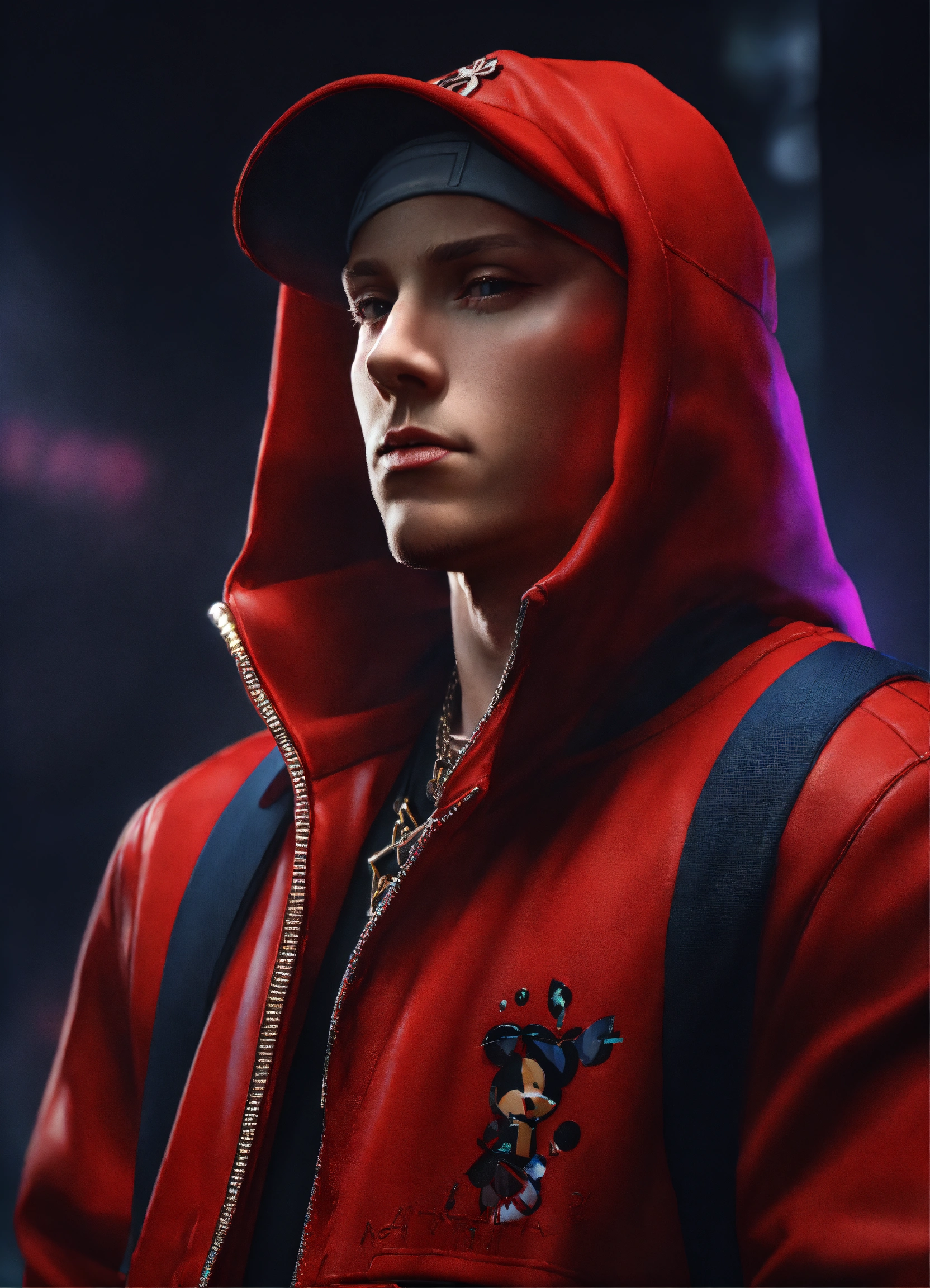 Lexica - Eminem rapper in red jacket, disney style, league of legends ...