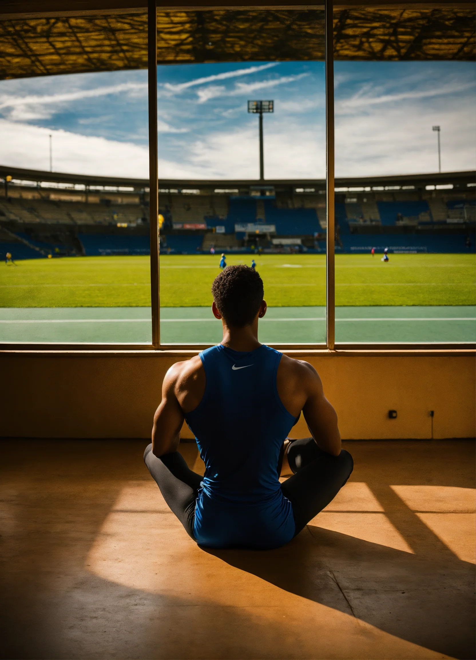 Lexica - Athlete having a reflection with themselves, facing their mind ...