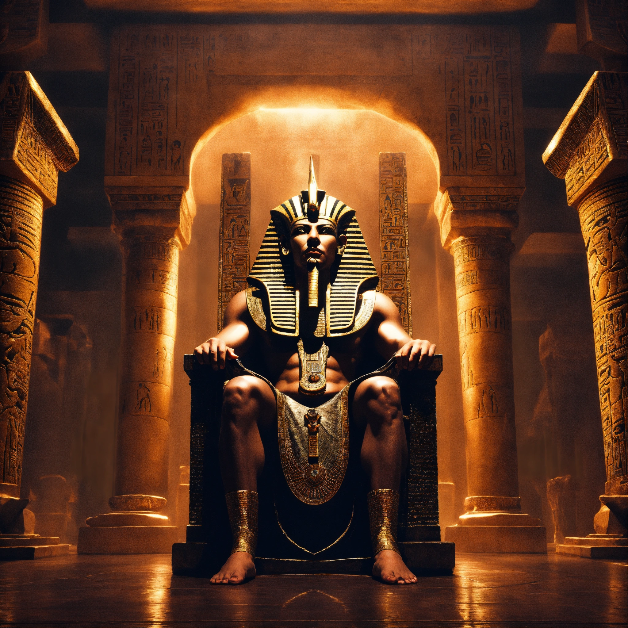 Lexica - Dark Fantasy head portrait of an evil ancient Egyptian god in ...