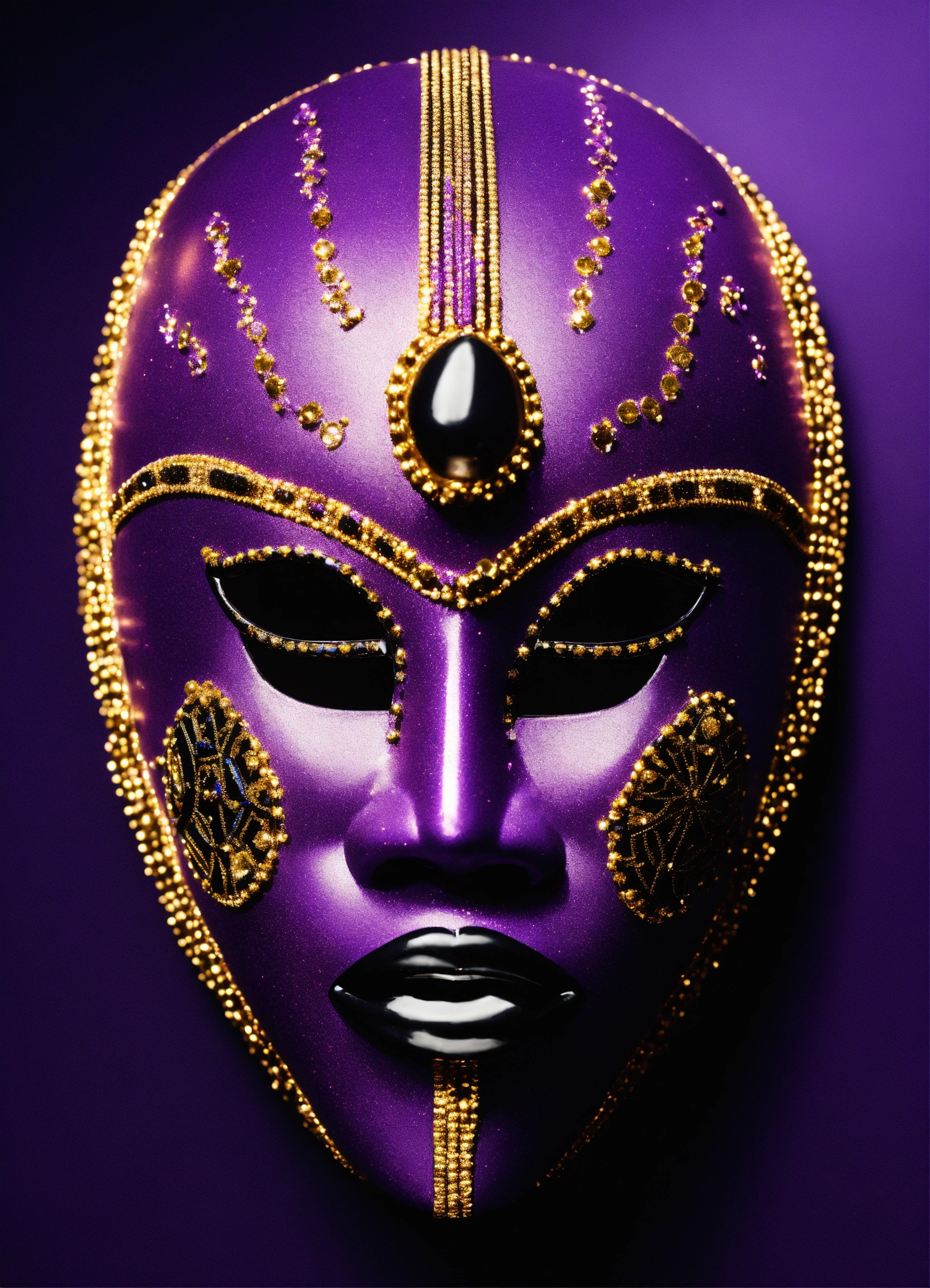 Lexica - Hyper realistic purple opaque sparkling African mask with ...