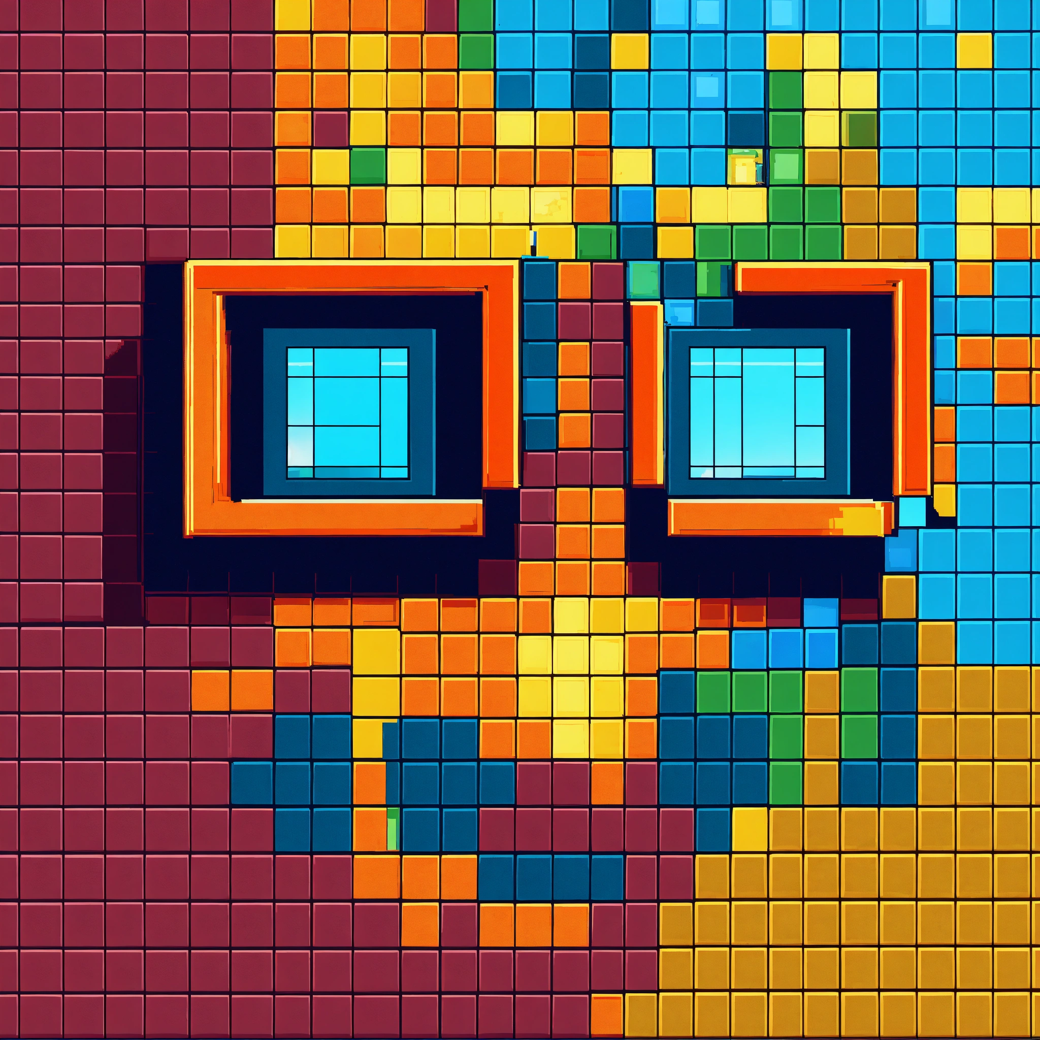 Lexica - 2d tetris pixel art of a sun glass