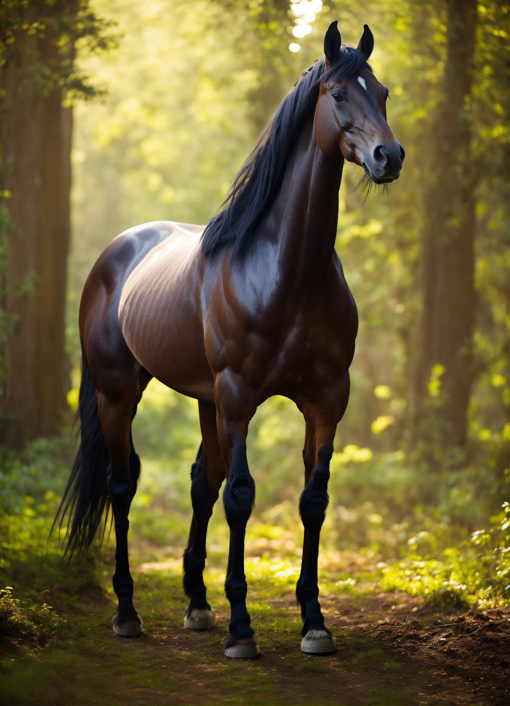 Lexica - A horse with strange proportions. Its neck is incredibly long ...