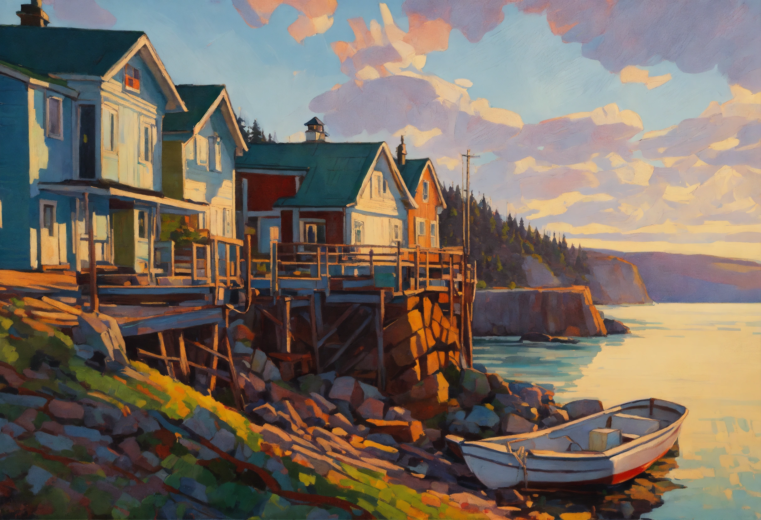 Lexica - Ocean, seashore, gaspé cliff, labrador landscape, rpg style ...