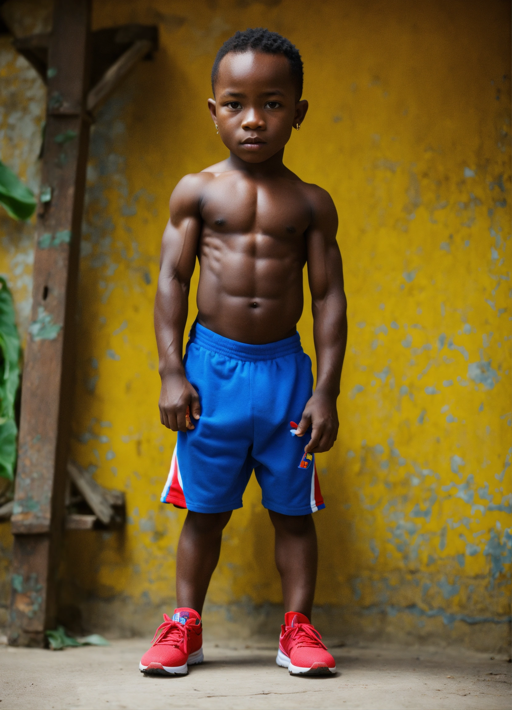 Lexica - Shrunk tiny Haitian bodybuilder