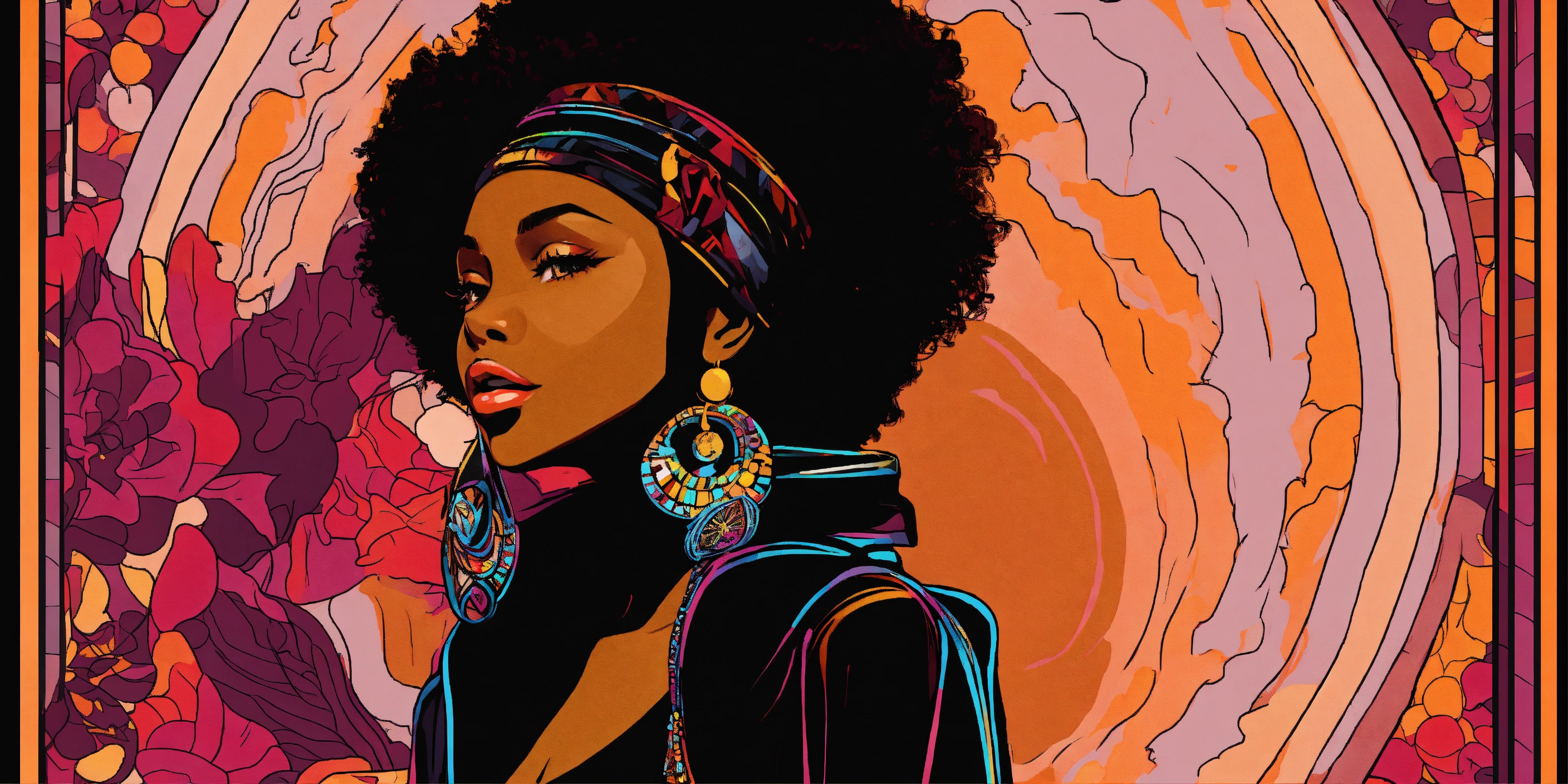 Lexica - Stylish Afrocentric Black Woman, vibrant and confident, soft ...