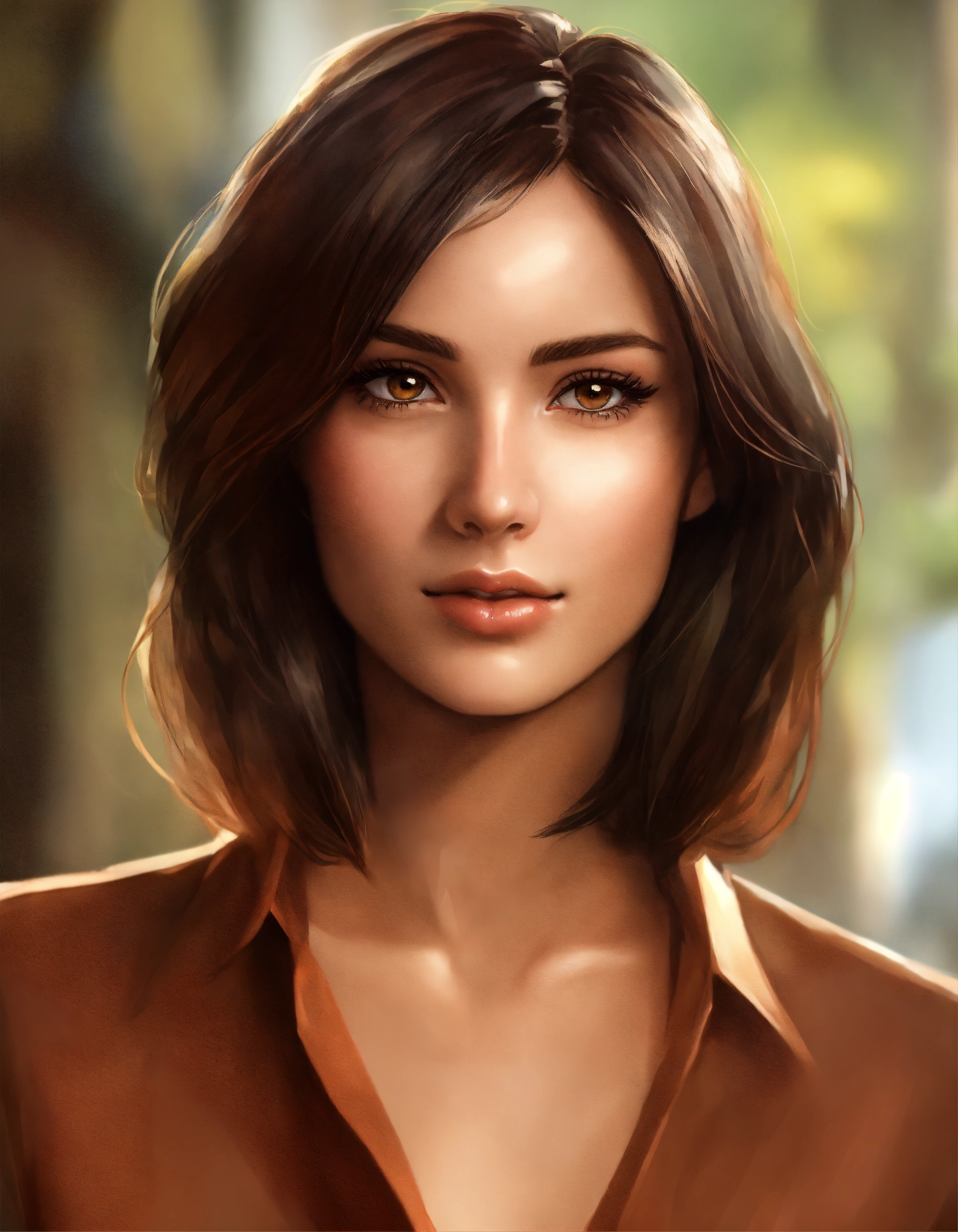 Lexica - Create an image of a woman with a slender build, and ...