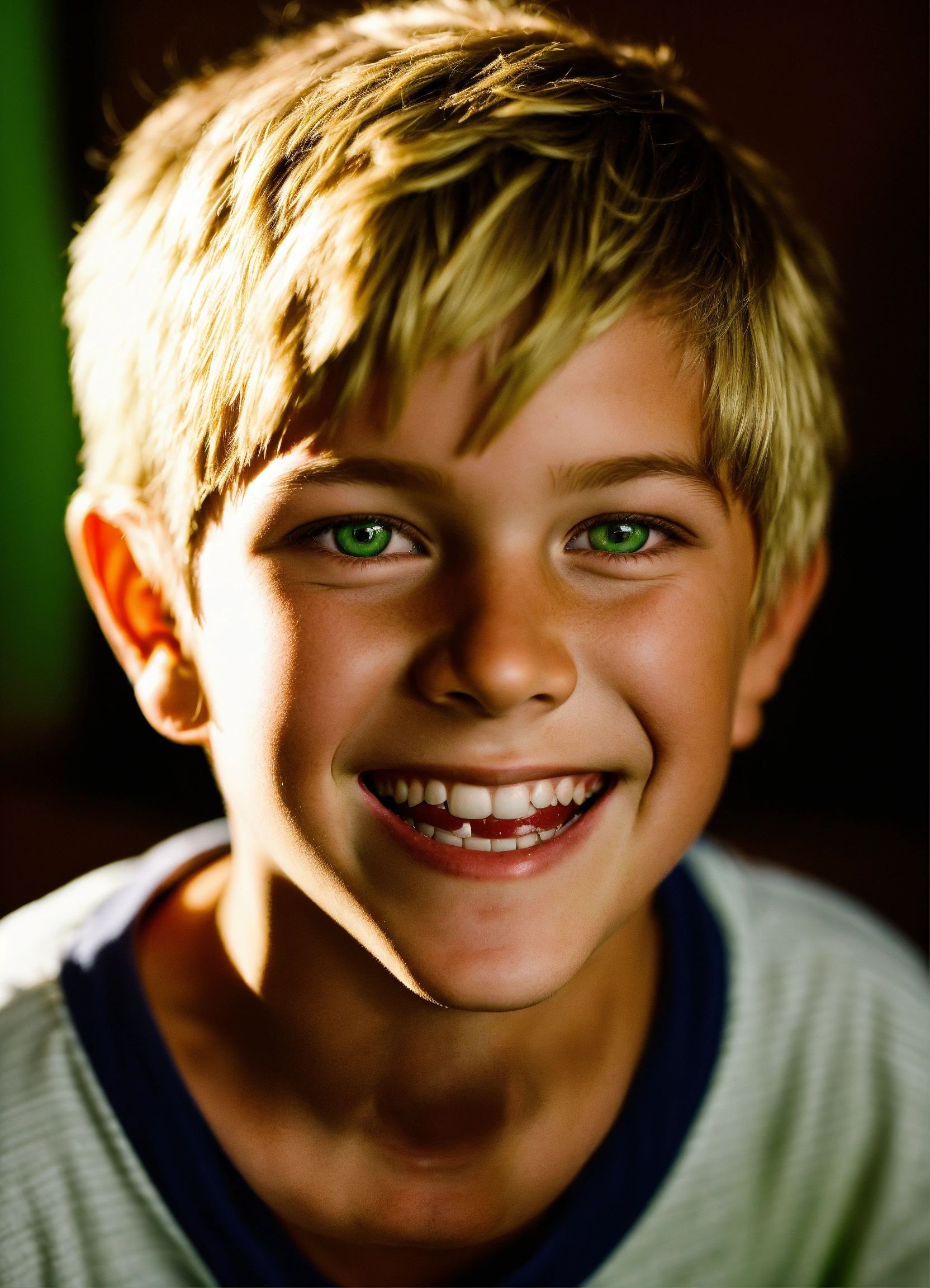 Lexica - Photo of an annoying 9-year-old boy, blonde hair, short hair ...