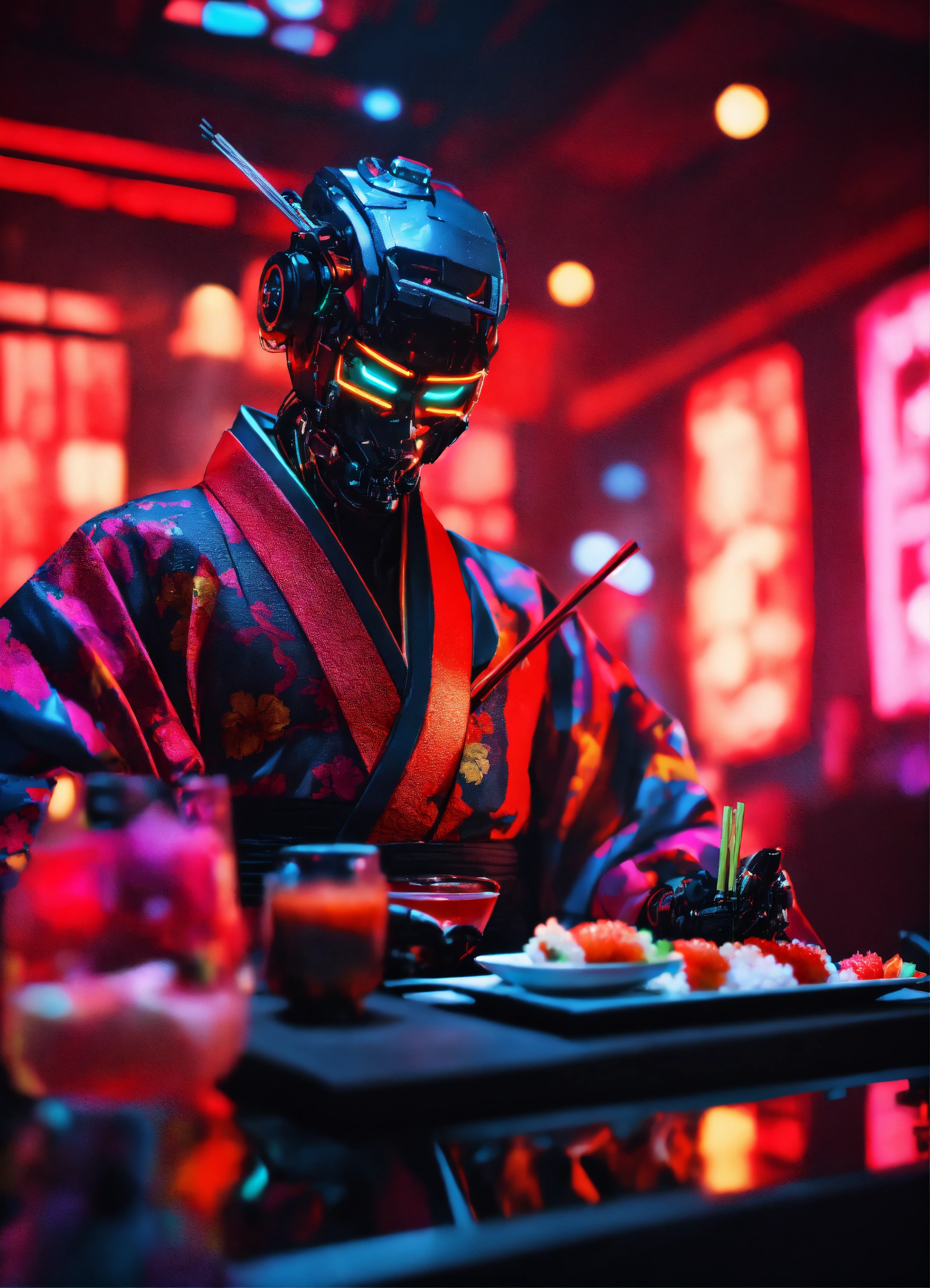 Lexica - Dark aesthetic, a realistic grunge ugly robot cyborg eating ...