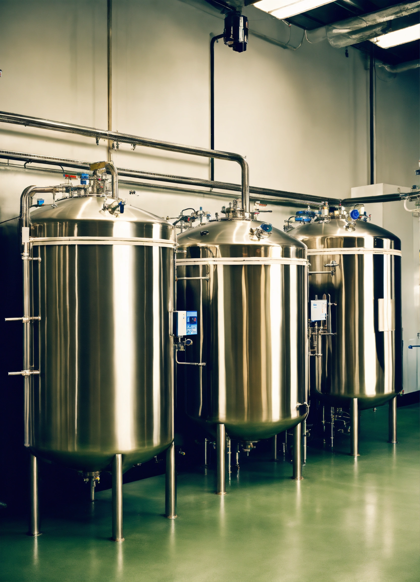 Lexica - Multiple stainless steel tanks with open lids filled with ...