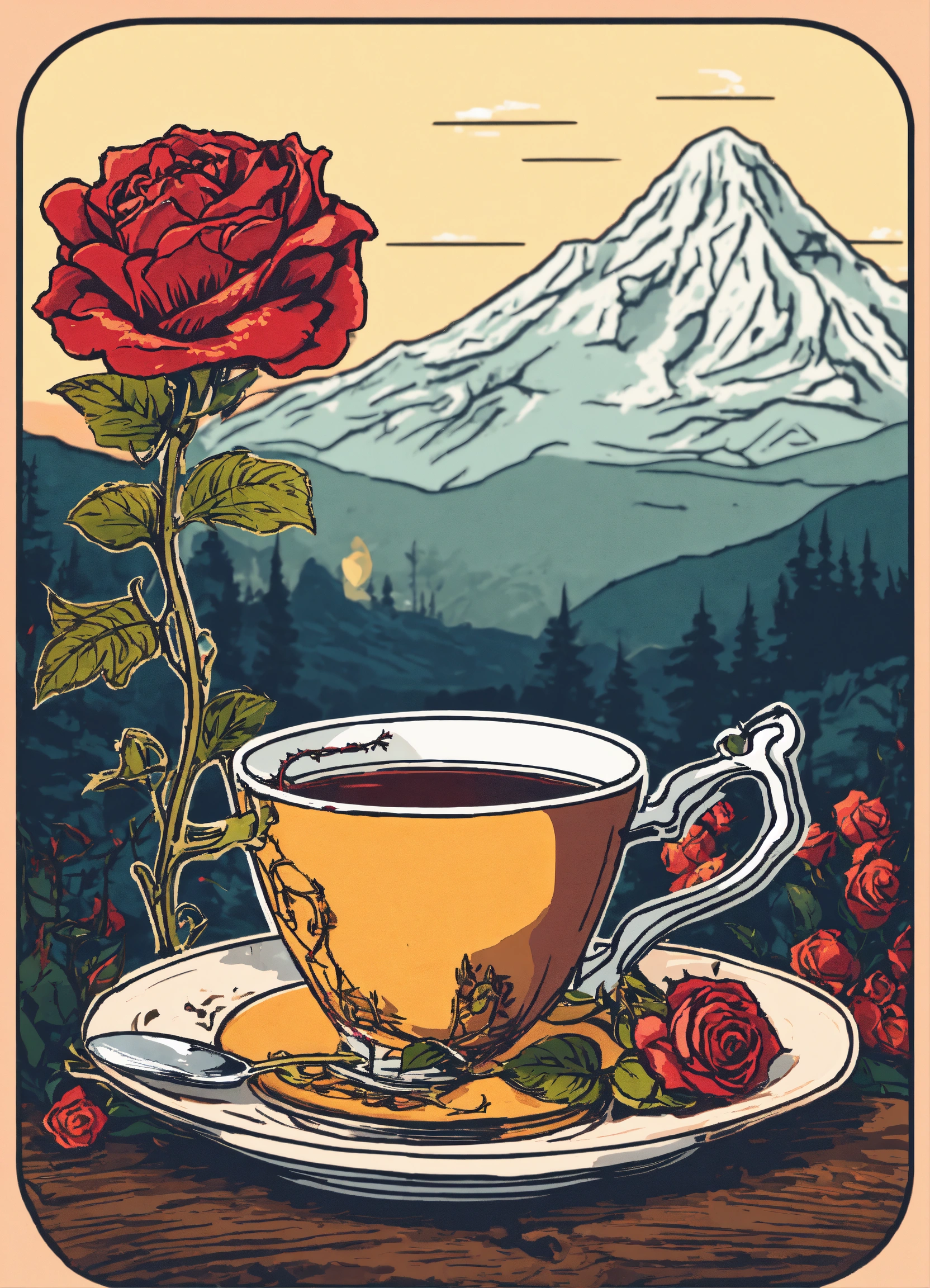 Lexica - Sticker, skeleton hand holding a vintage tea cup, hot tea ...