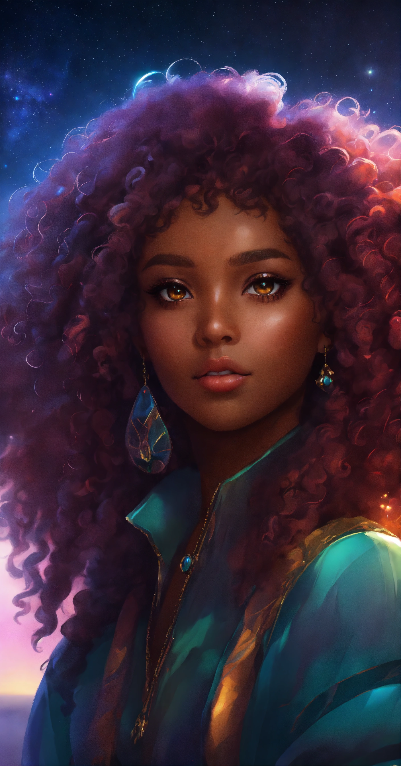 Lexica - Cute waifu, enigmatic Nubian goddess, afro-futurism, big amber ...