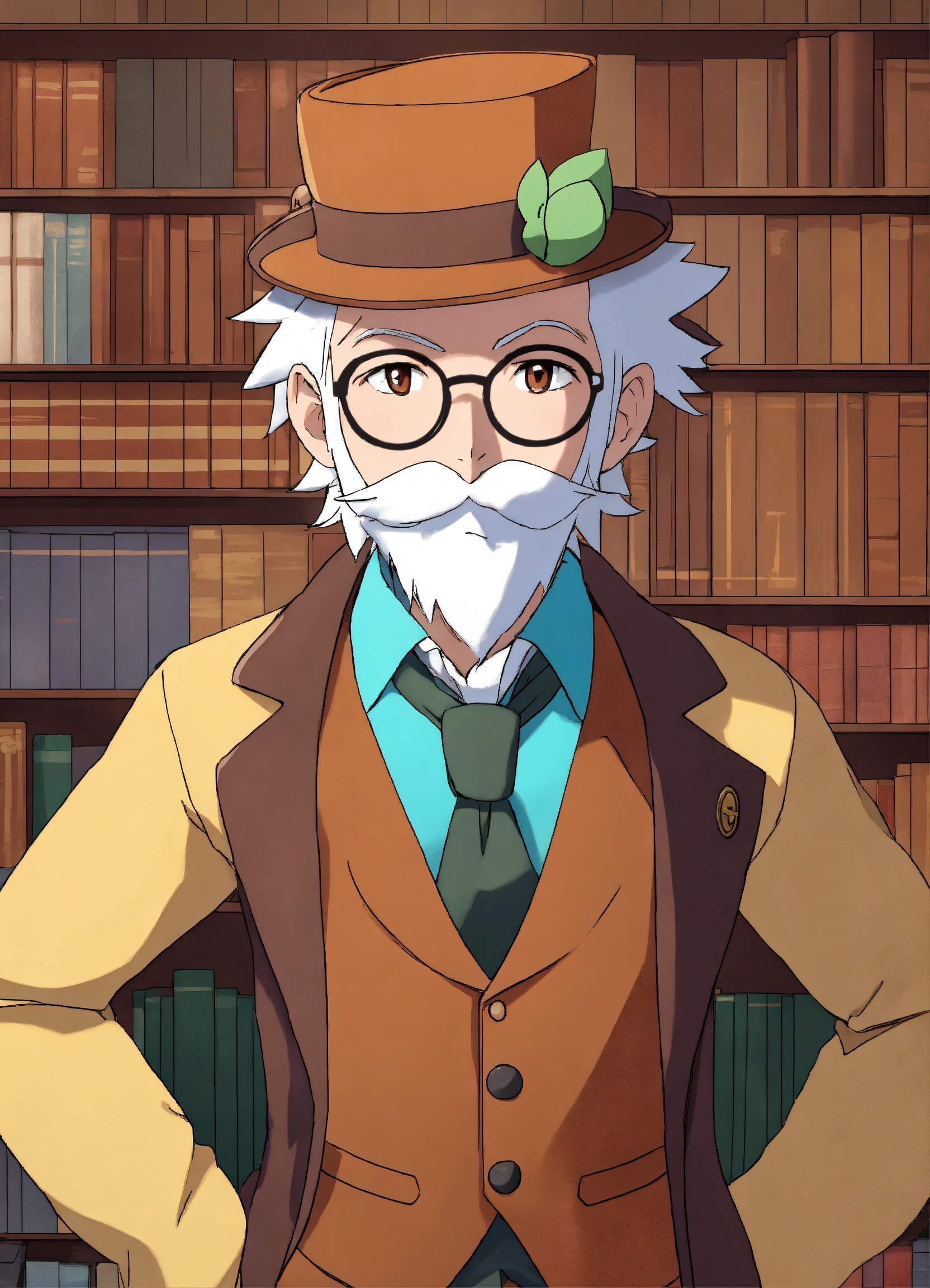 Lexica - Animime style, male pokemon professor, professor spruce, brown ...