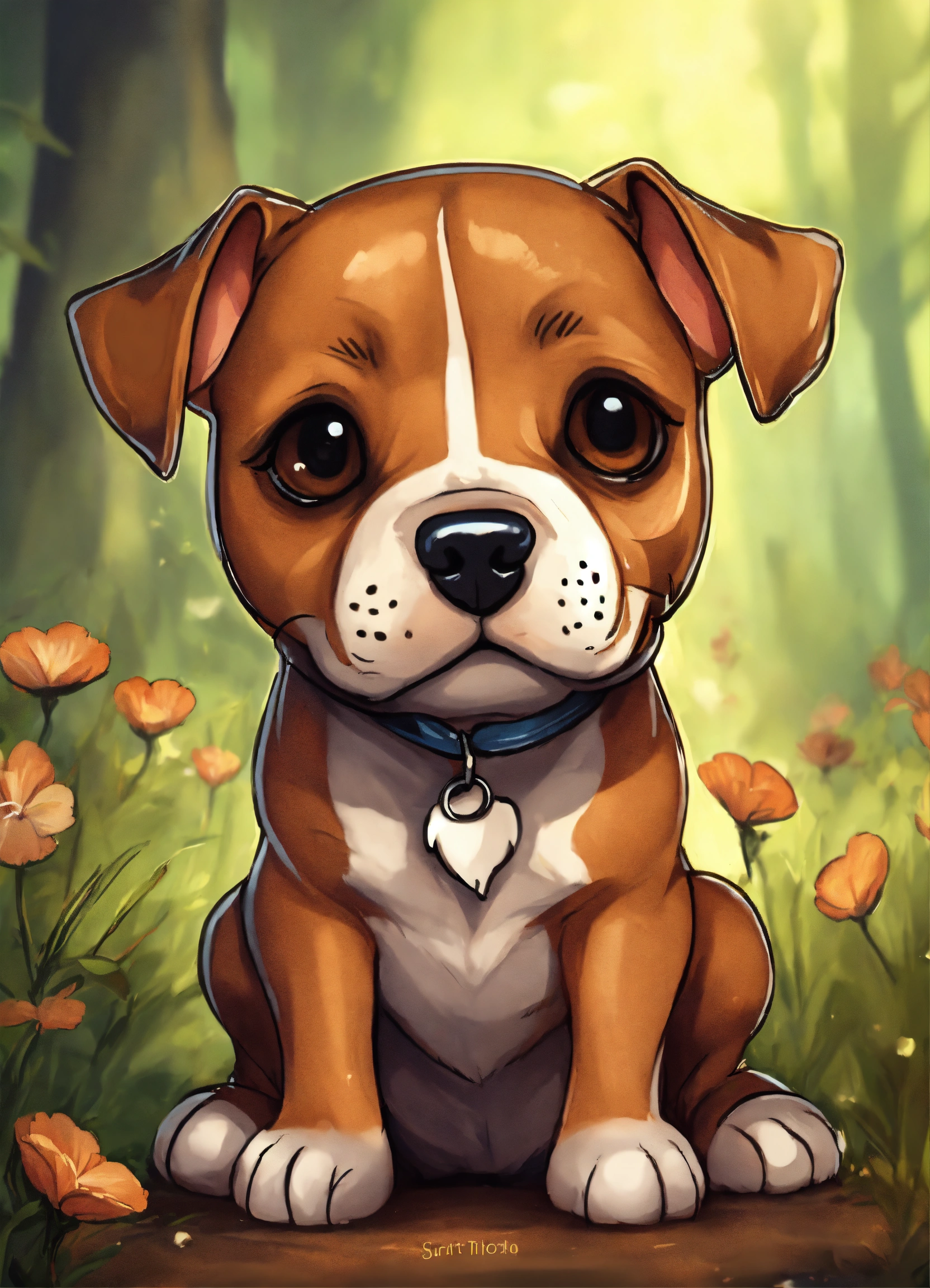 Lexica - Chibi style Staffordshire bull terrier illustration, cute ...