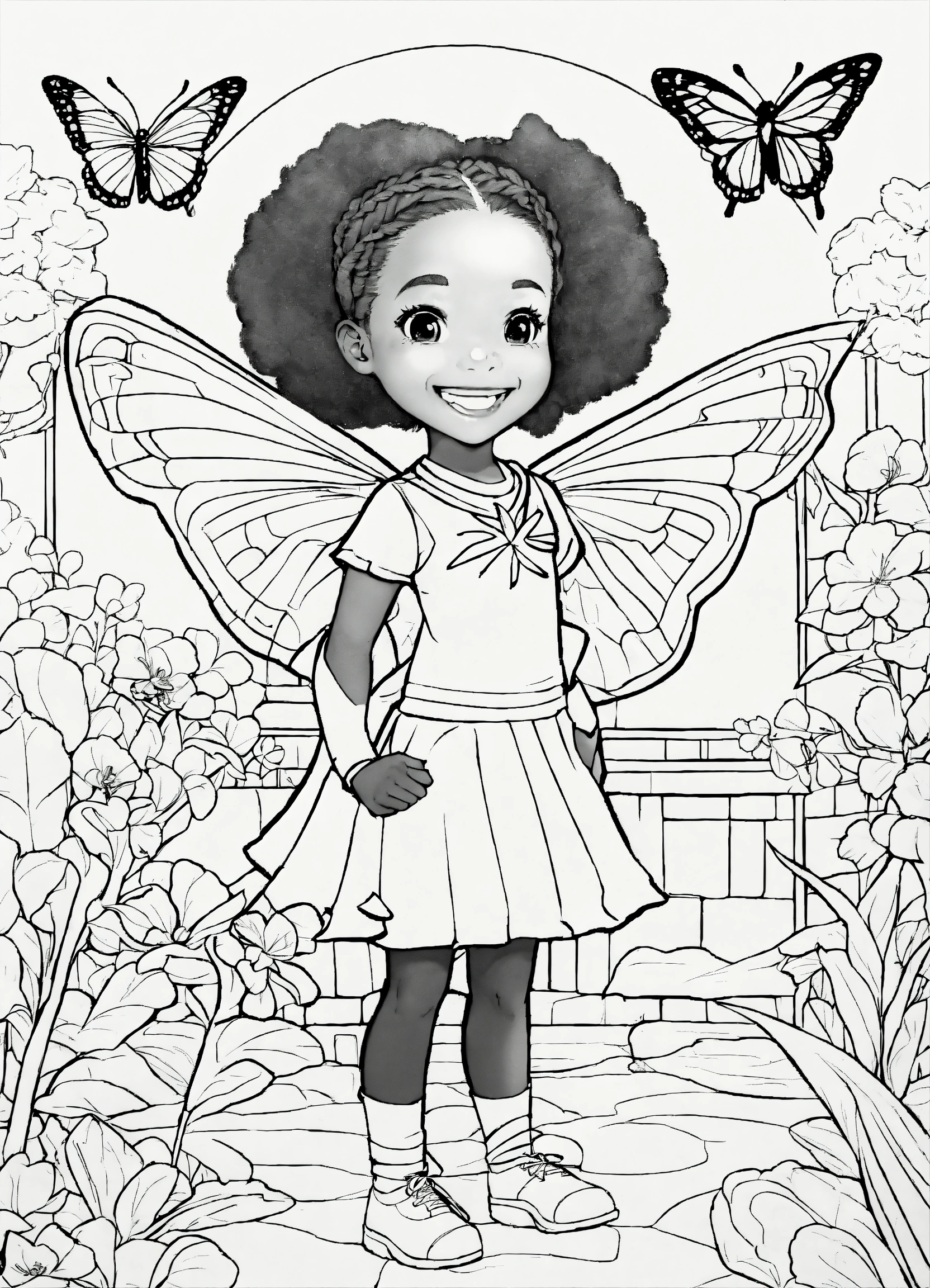 Lexica - Coloring page for children showing a joyful African American ...