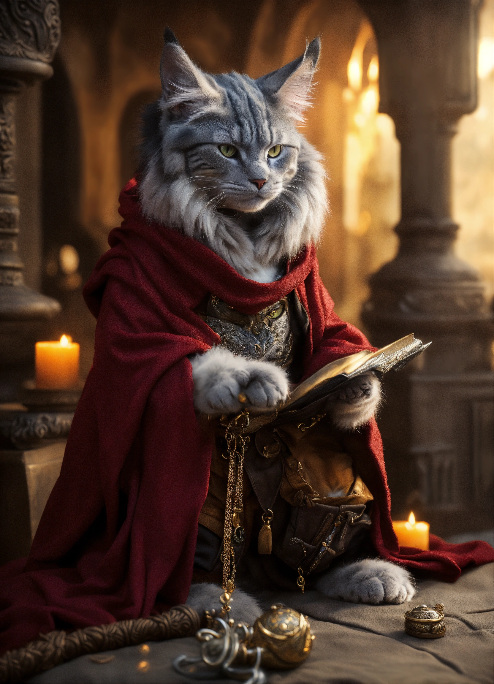 Lexica - Sorcerer Cat Humanoid Furry with Silver Dragon Claws and ...