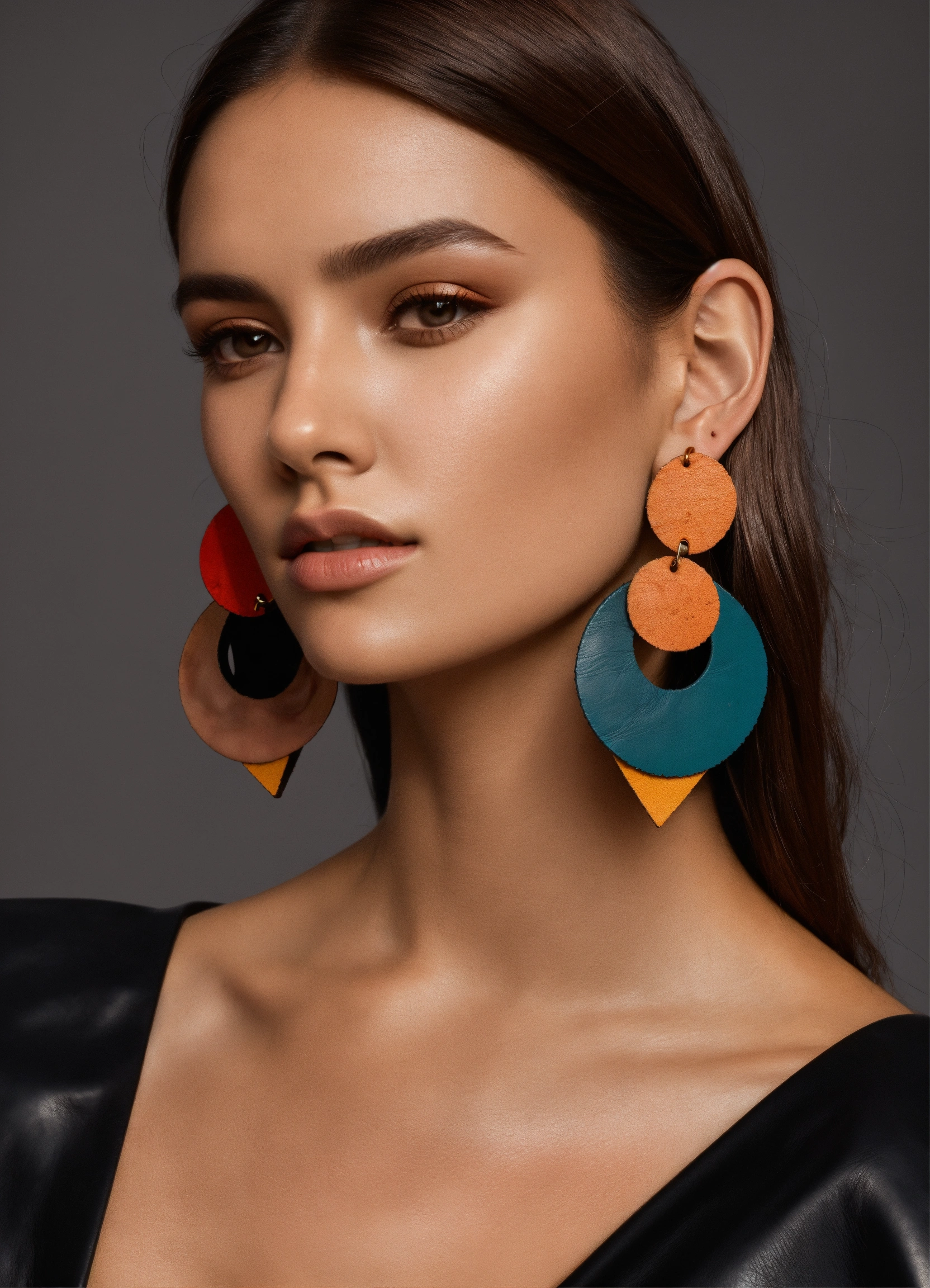 Lexica - Modern super model wearing Stylish abstract leather minimalist ...