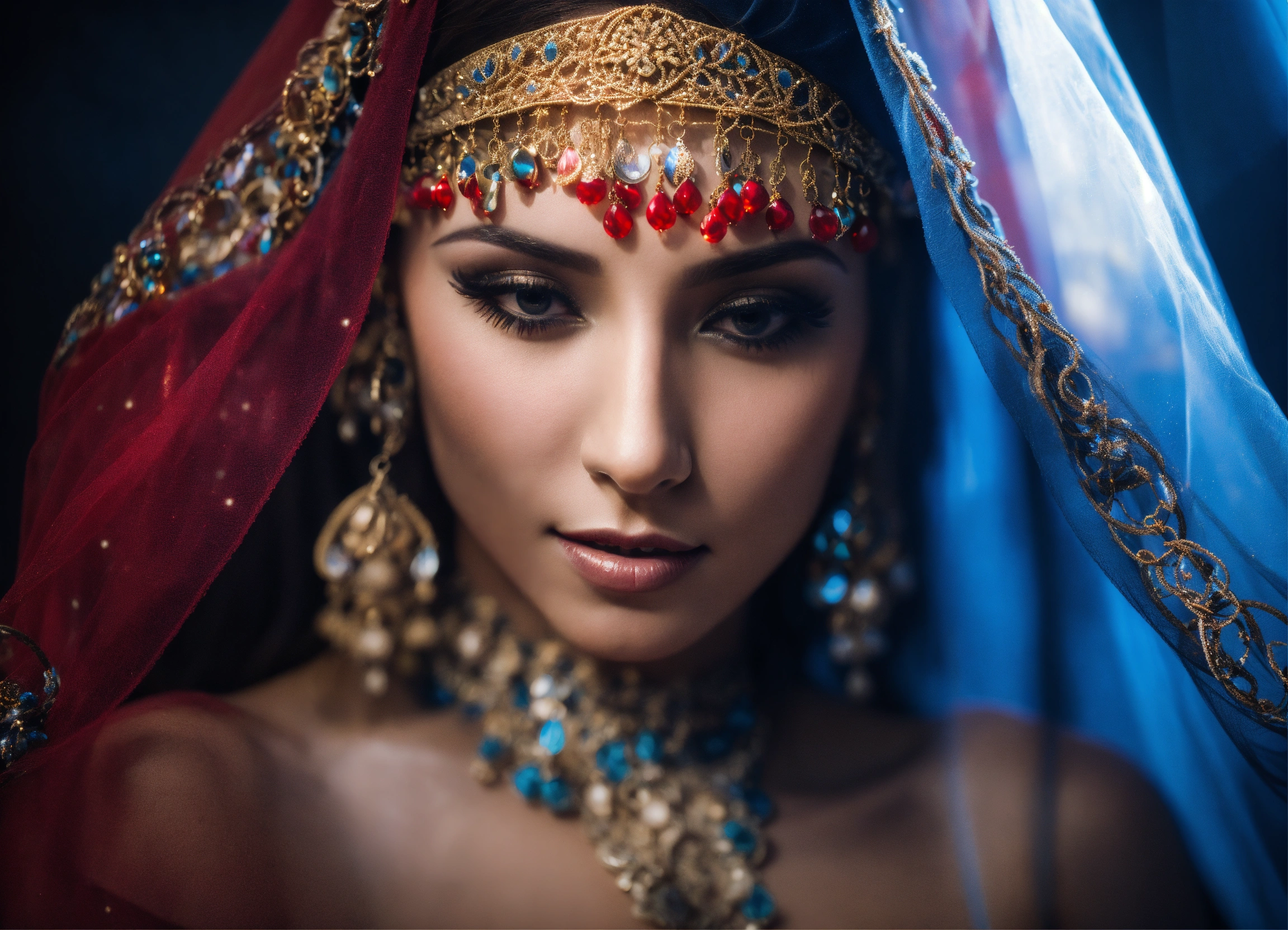 Lexica - Photo portrait of dynamic belly dancer dancing in oriental ...