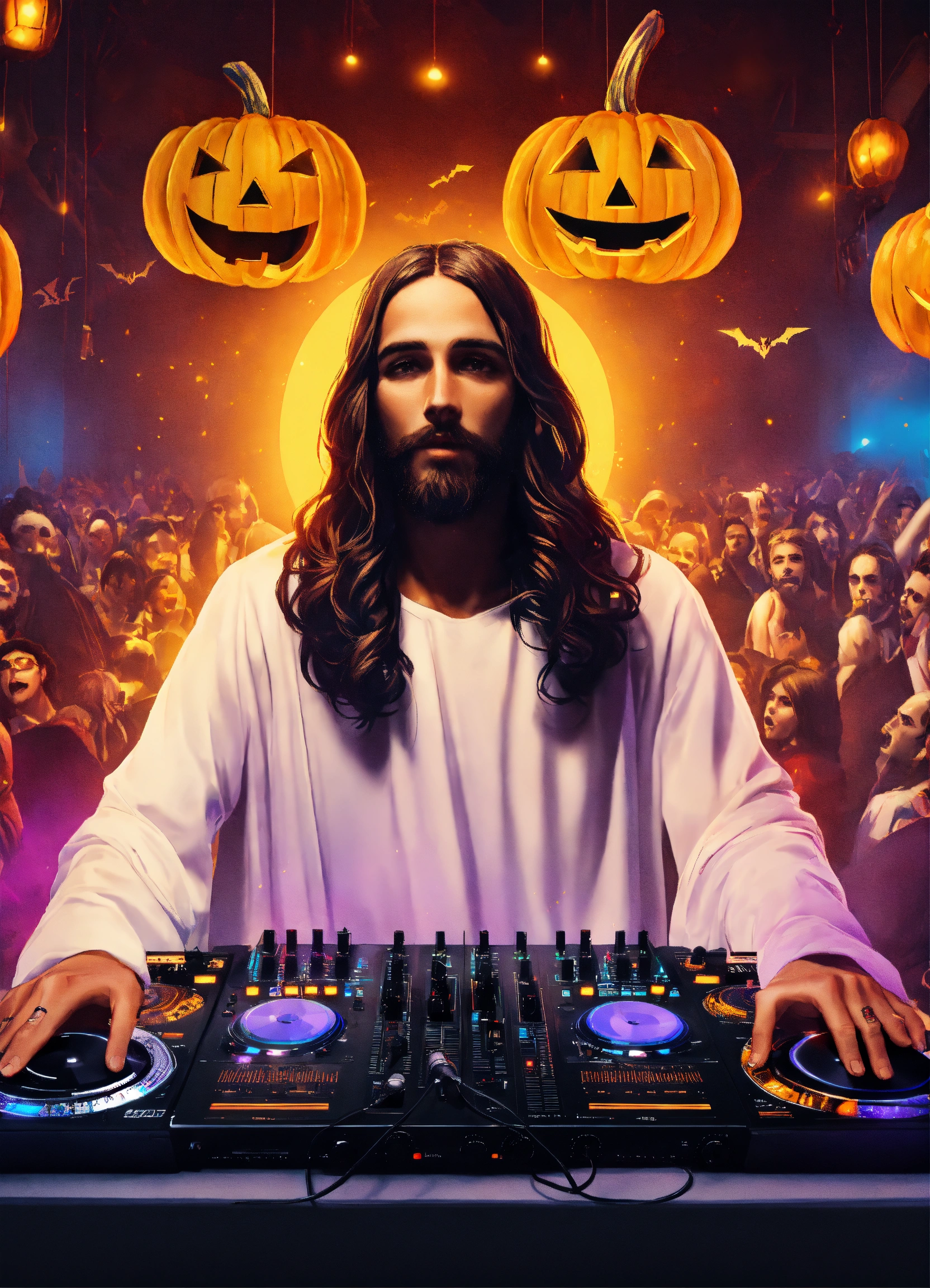 Lexica - Jesus christ celebrating Halloween in a club dj serato ddj1000 ...