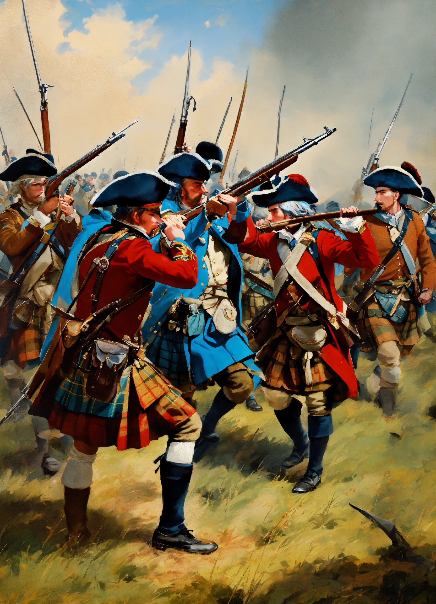 Lexica - Scottish clansmen fighting in a battlefield using muskets ...