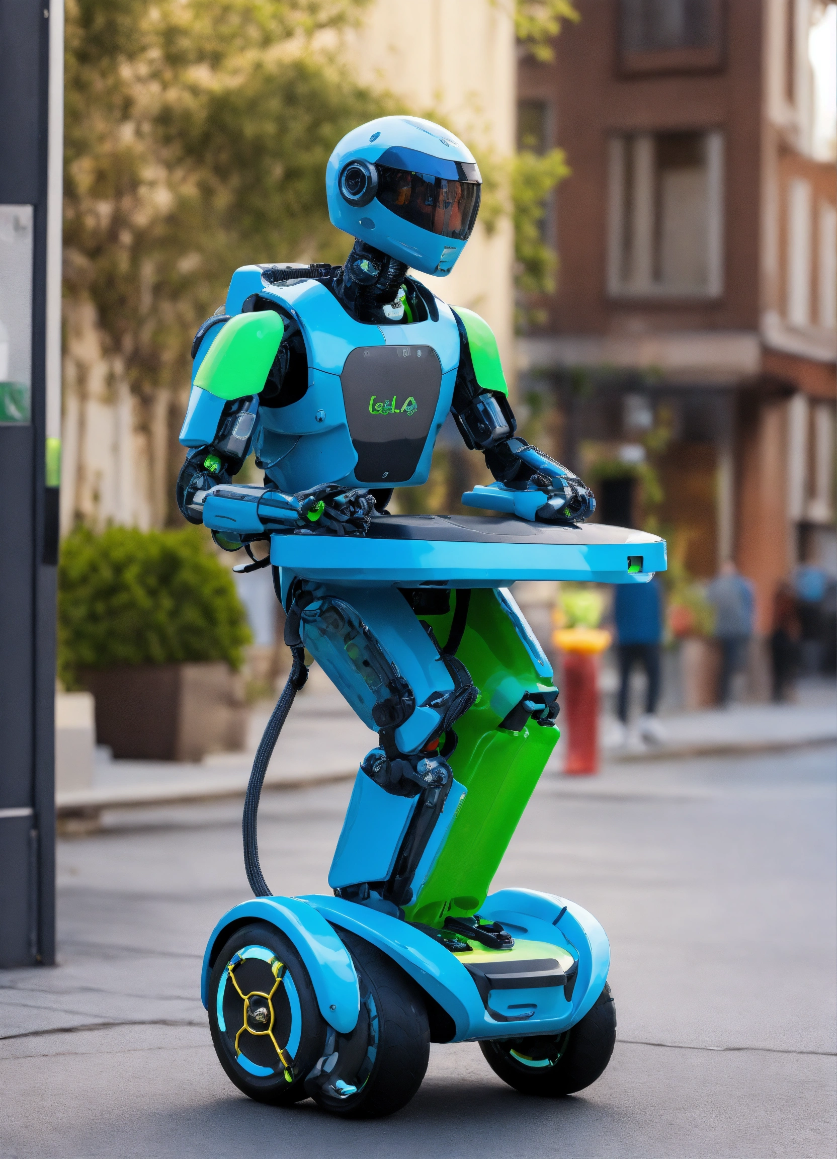 Lexica - A passionate male robot riding on hoverboard to deliver ...