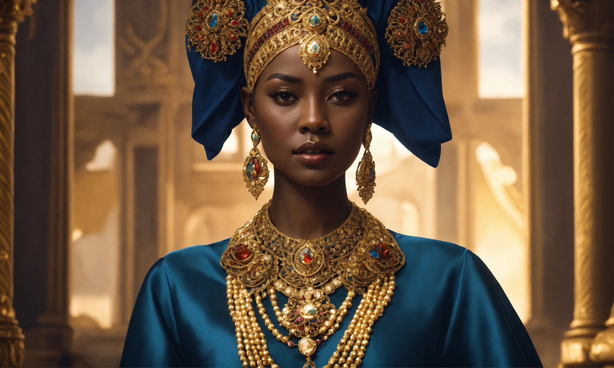 Lexica - Create a description of a majestic middle-aged queen ruling ...