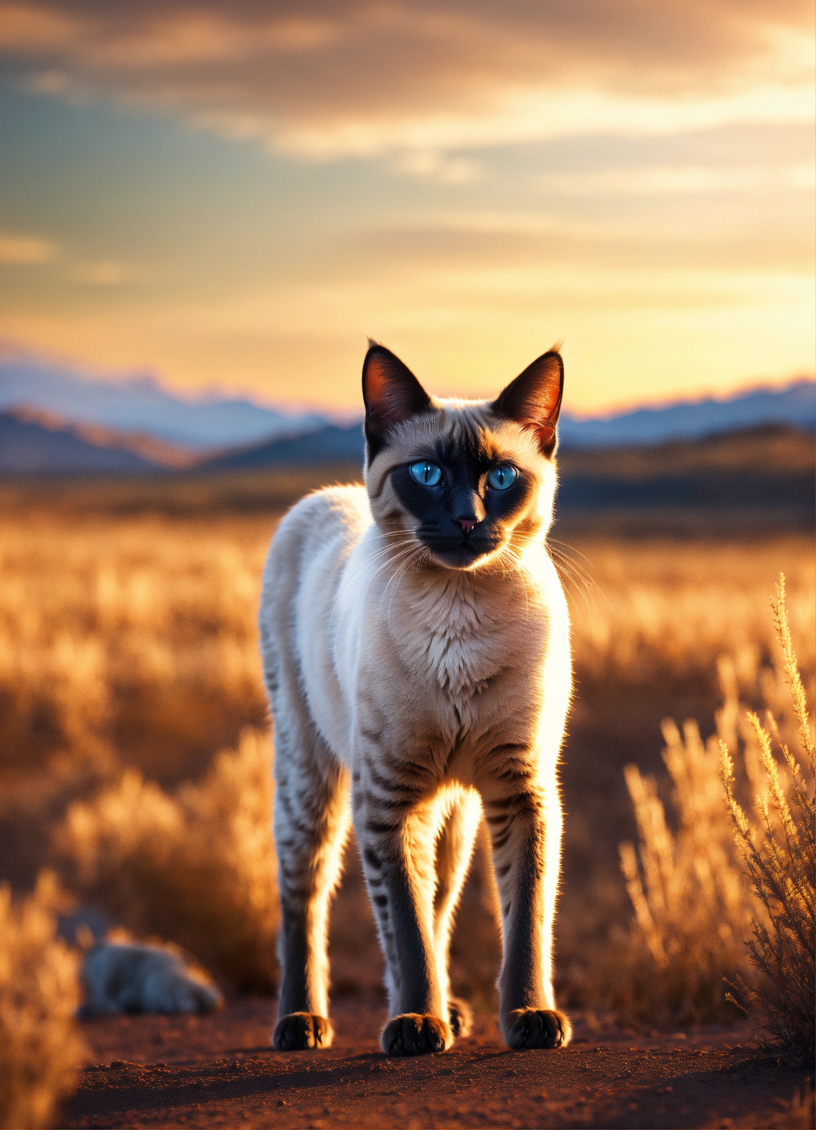Lexica - 3D Image of a Siamese cat hyper realistic 8k crossing the ...