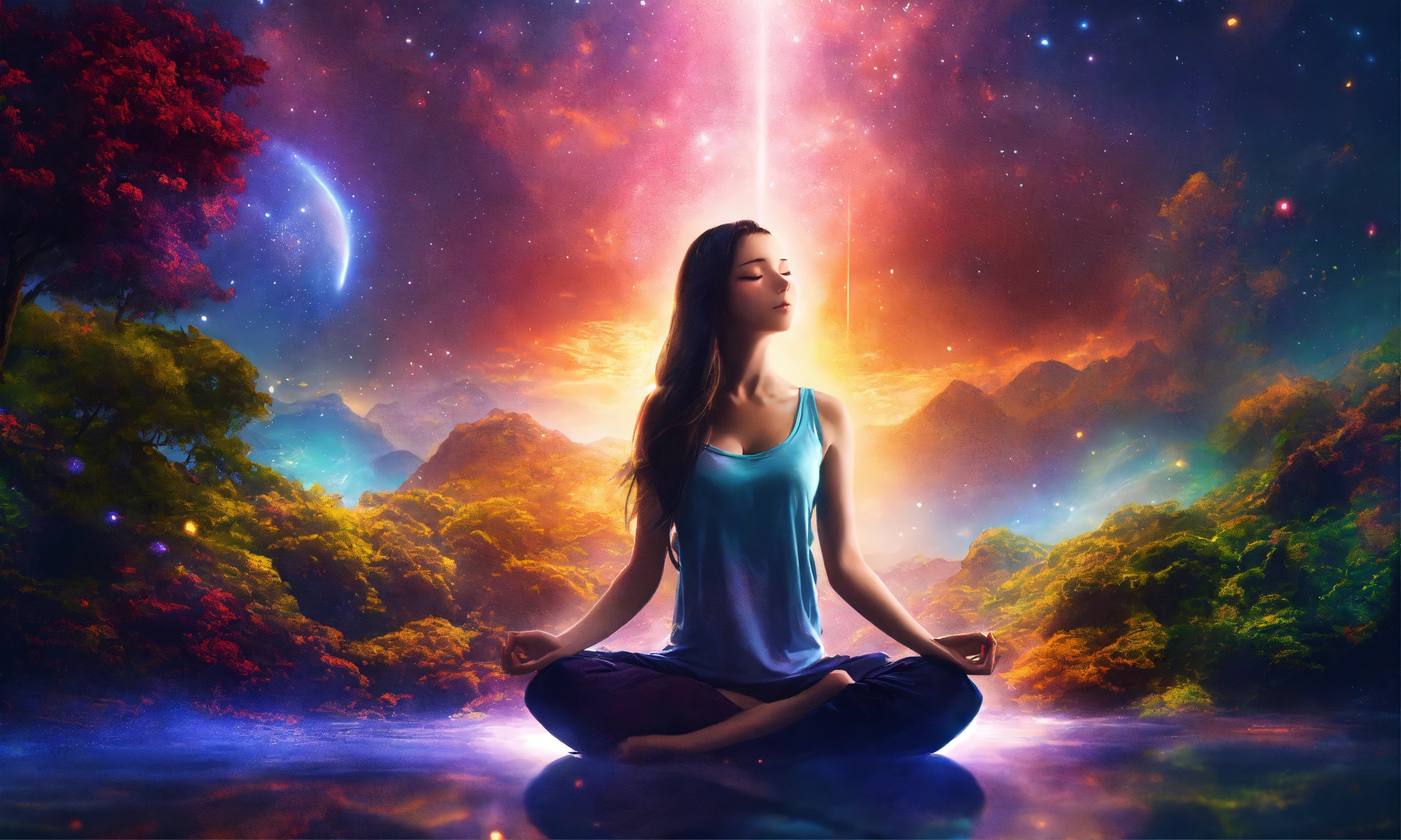 Lexica - A beautiful girl Meditates but her head is drooping down to ...