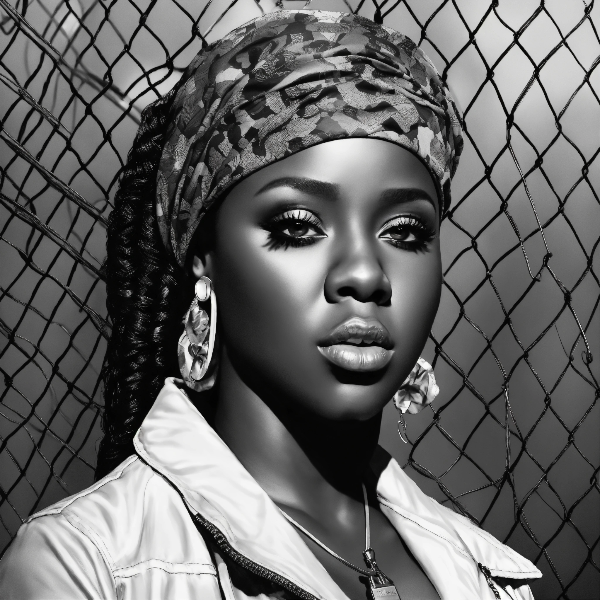 Lexica - Sky view, Pop art, hyperrealist of black woman rapper "Remy Ma ...