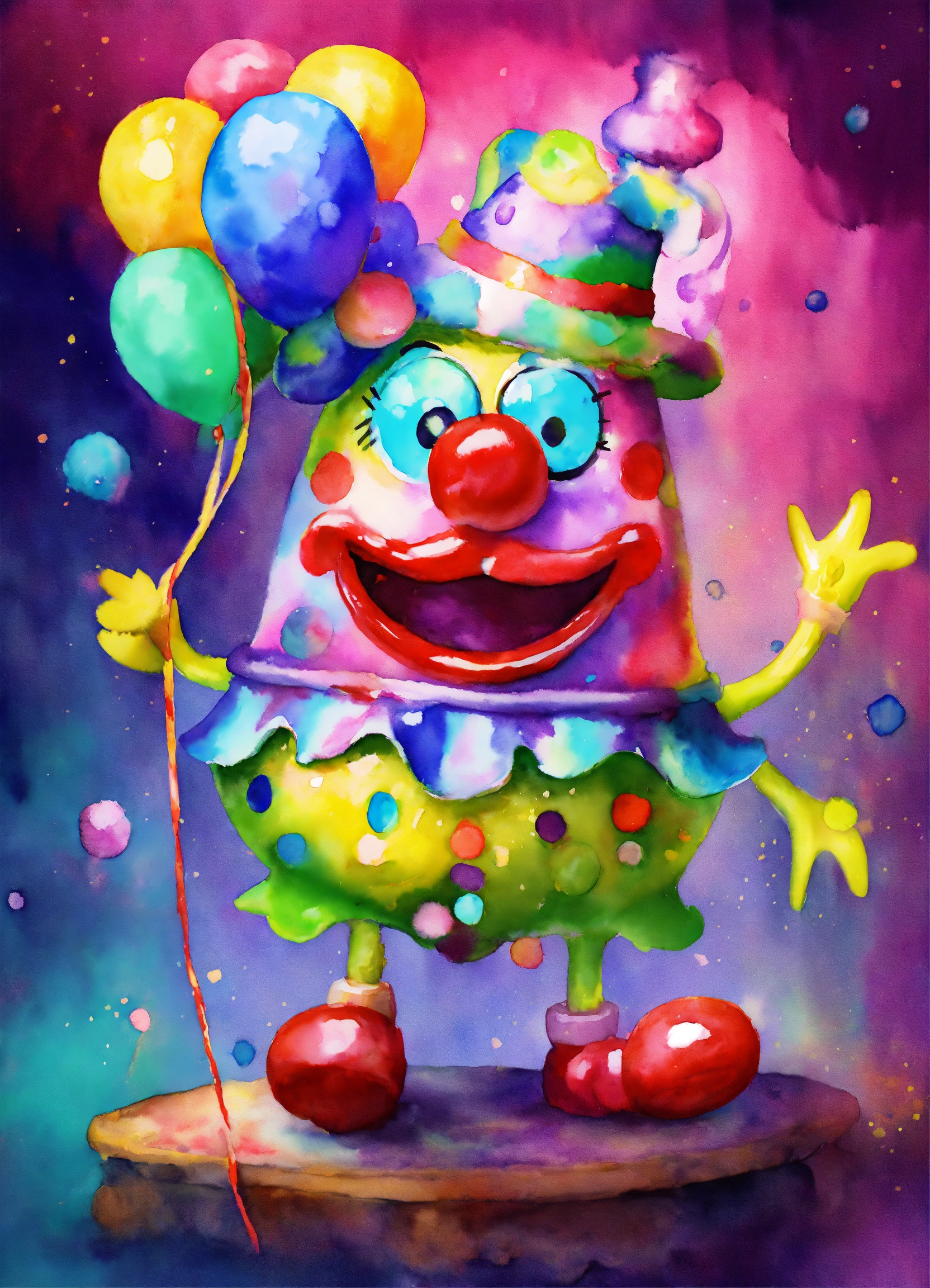 Lexica - Dreamy pastel junk magic sponge bob dressed as clown ...