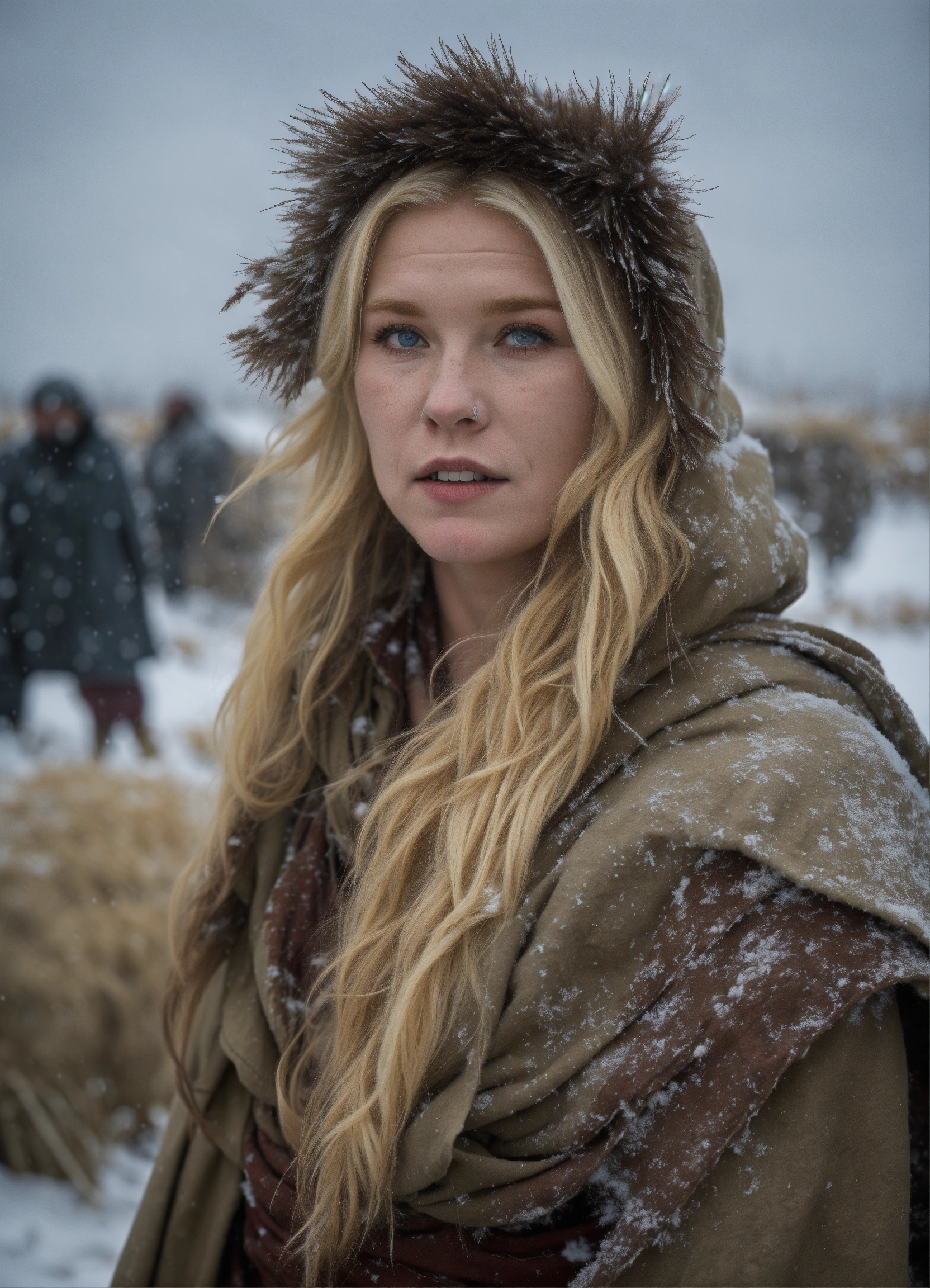 Lexica - An Anglo-Saxon blonde woman in tattered rags braving a ...