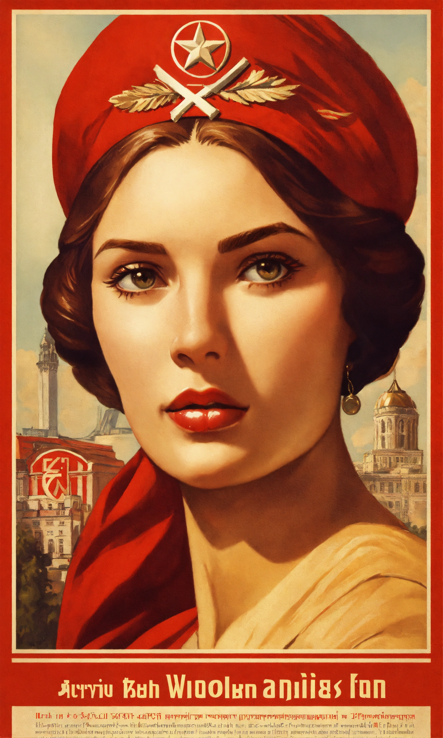 Lexica - Create a USSR woman as in old style soviet union advertising