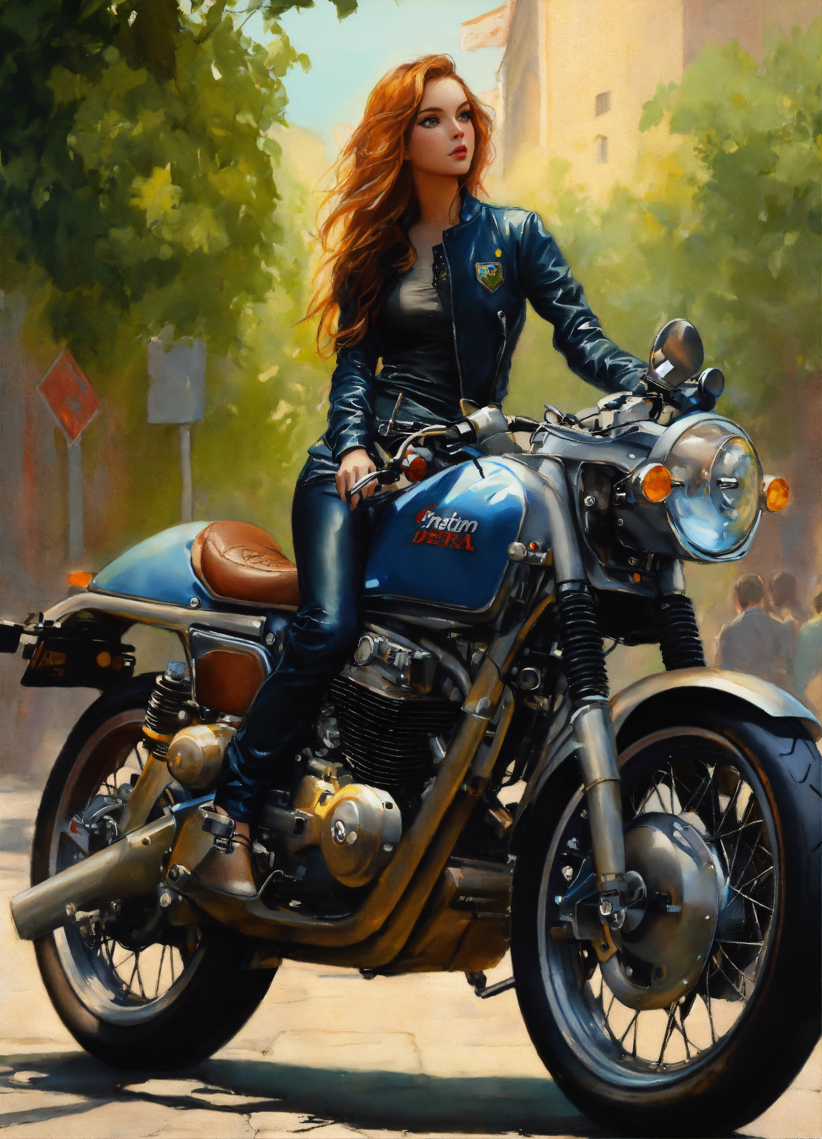 Lexica - Full body girl, Daniel Merriam, motorcycle photorealistic ...