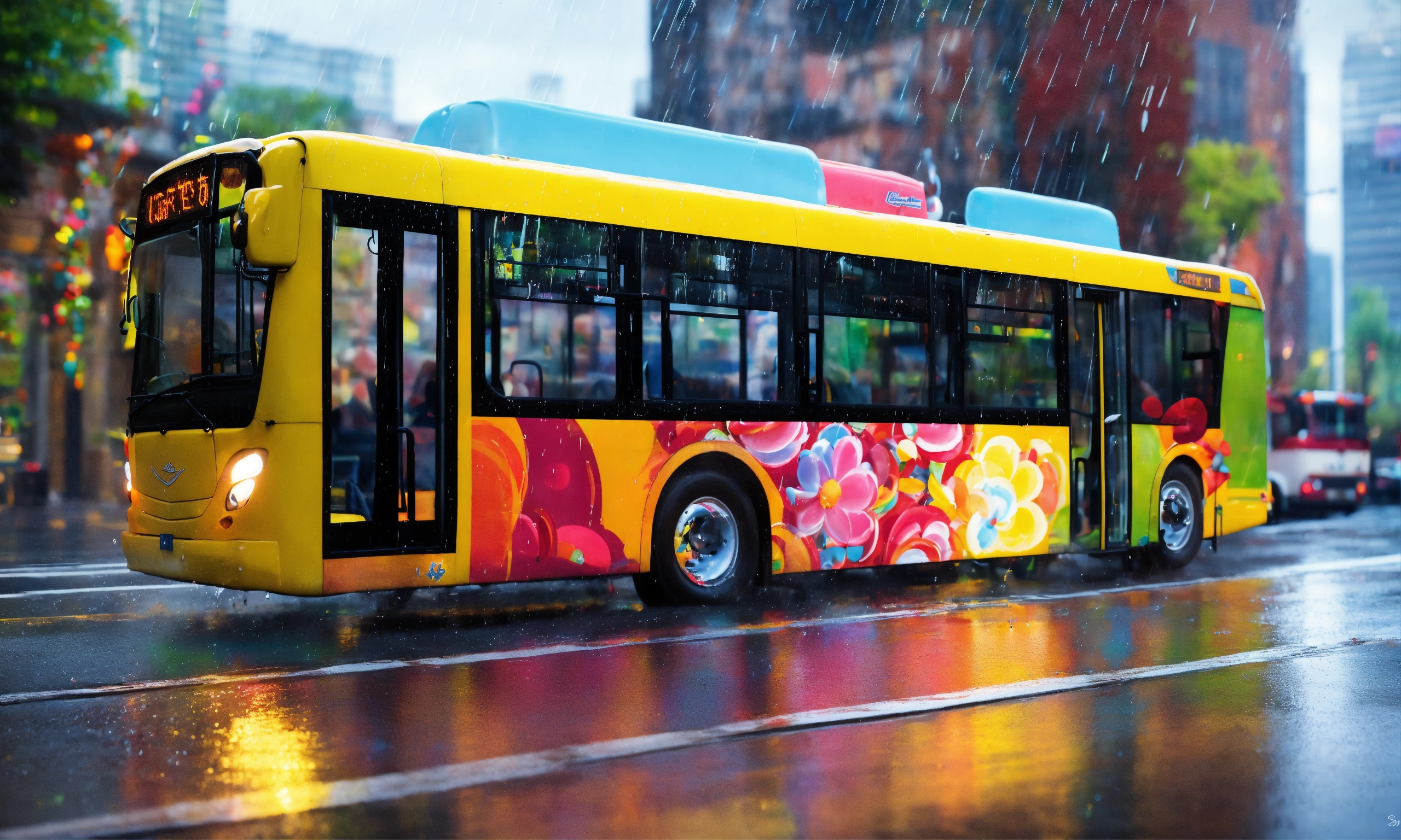 Lexica - "Create an image that captures the cheerful moment when the wipers on a lively and ...