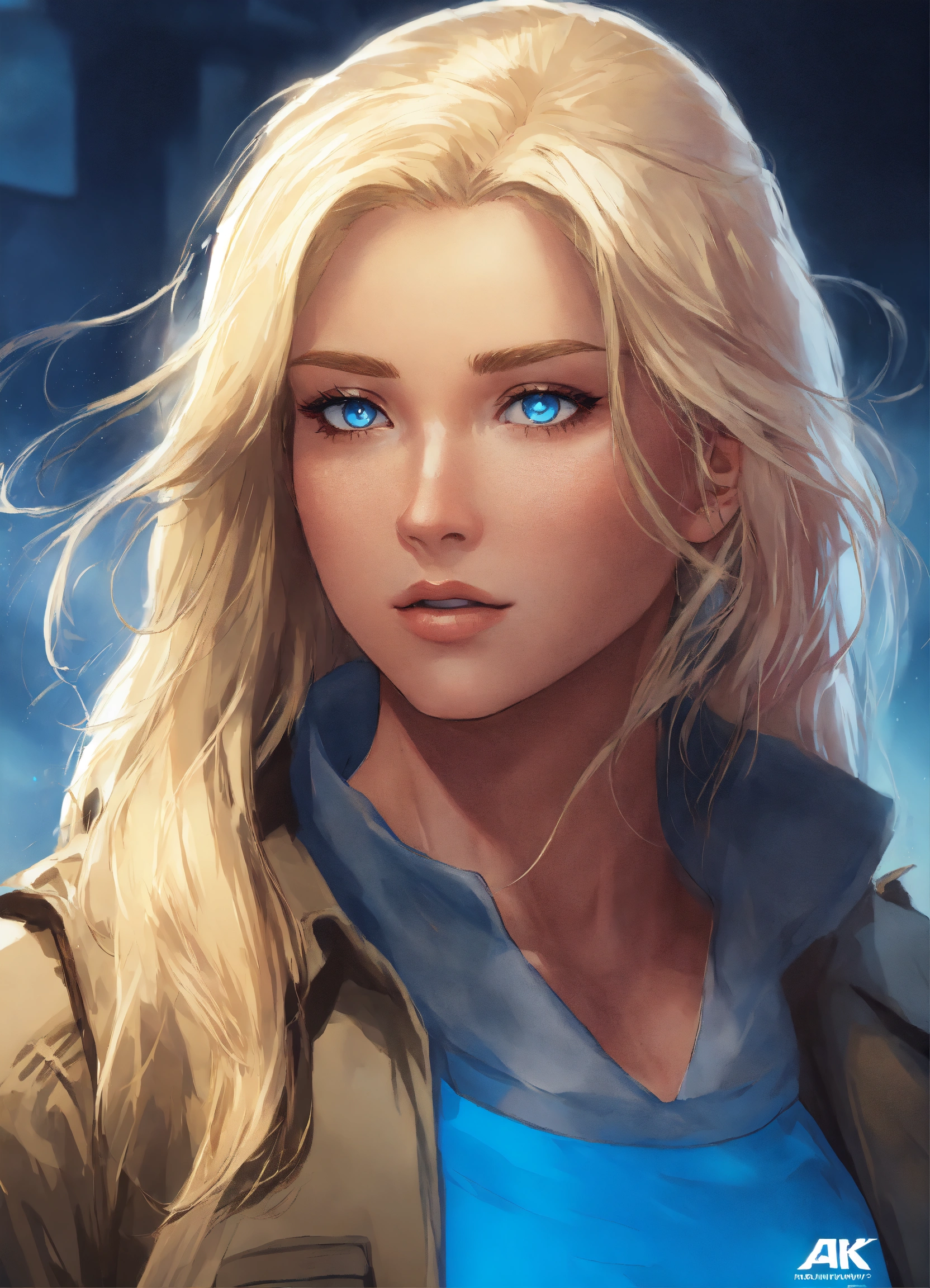Lexica - A blonde girl with blue eyes . Ark survival comic