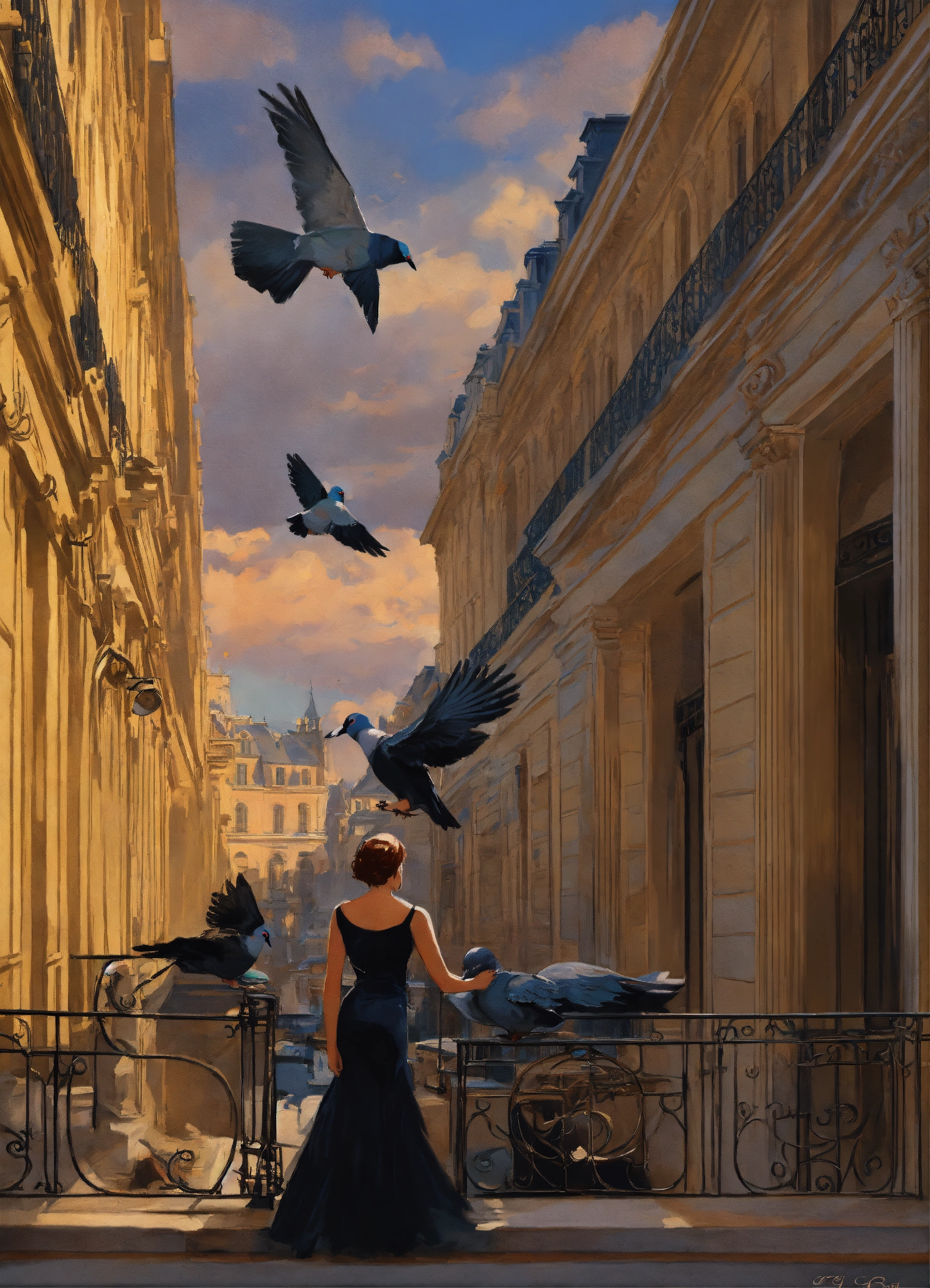 Lexica - Hotel crillon, edith piaf singer, pigeon flying, digital art ...