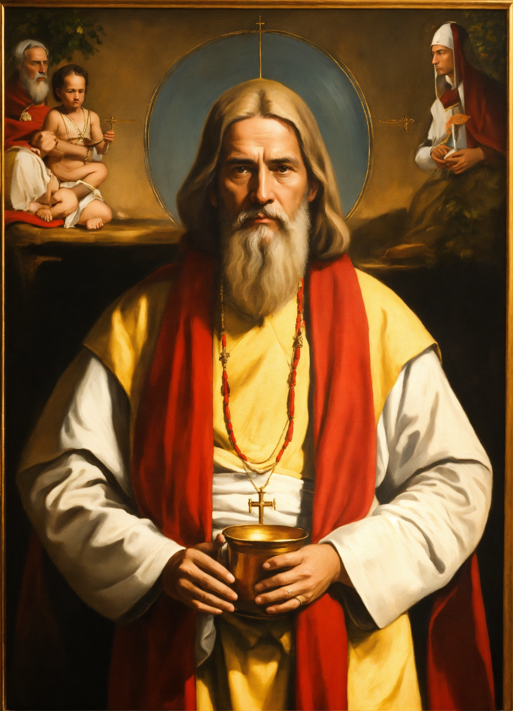 Lexica - A portrait of a holy man with bad human proportions