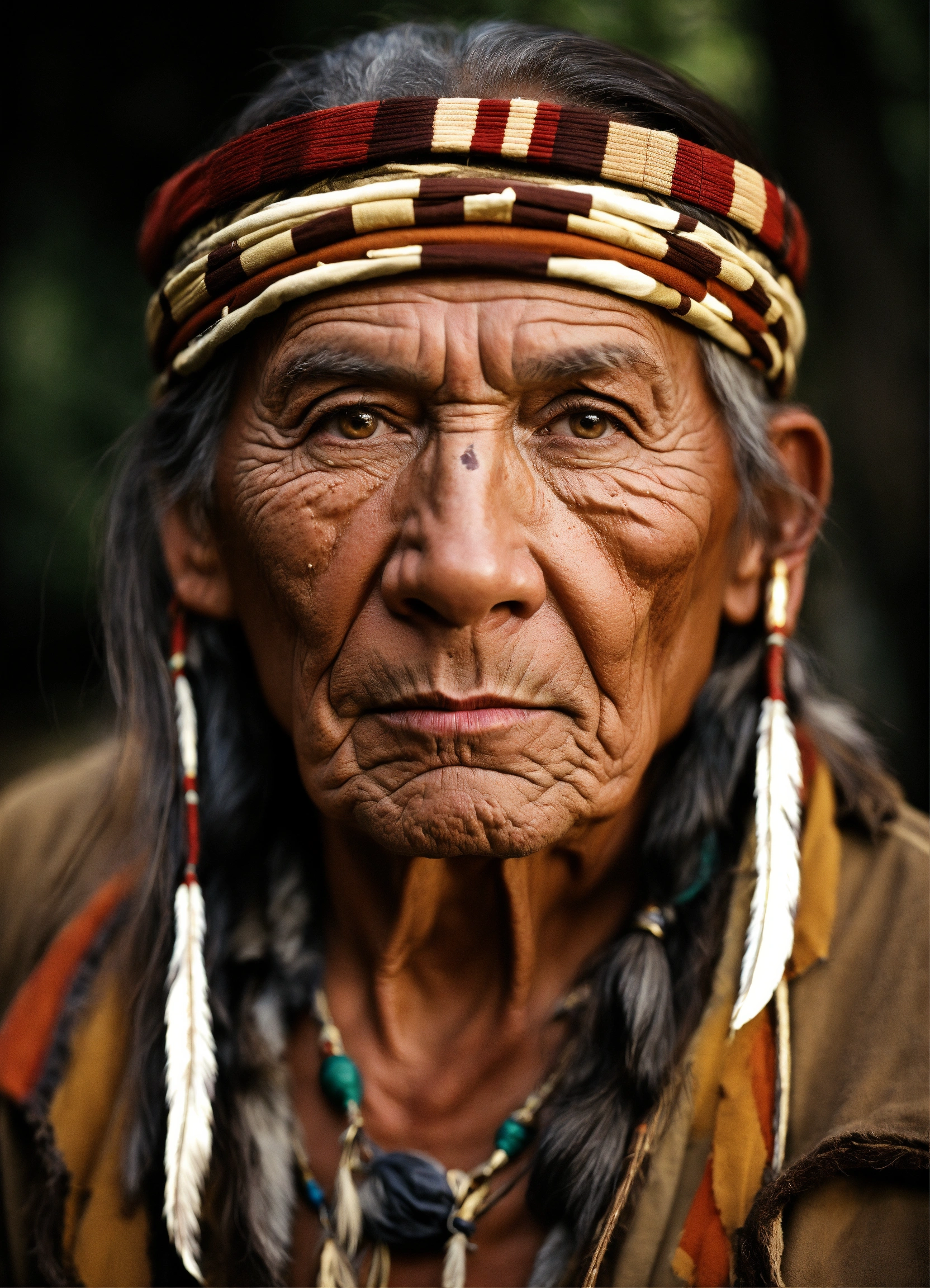 Lexica - Native american hunter National Park man old scare expressive ...