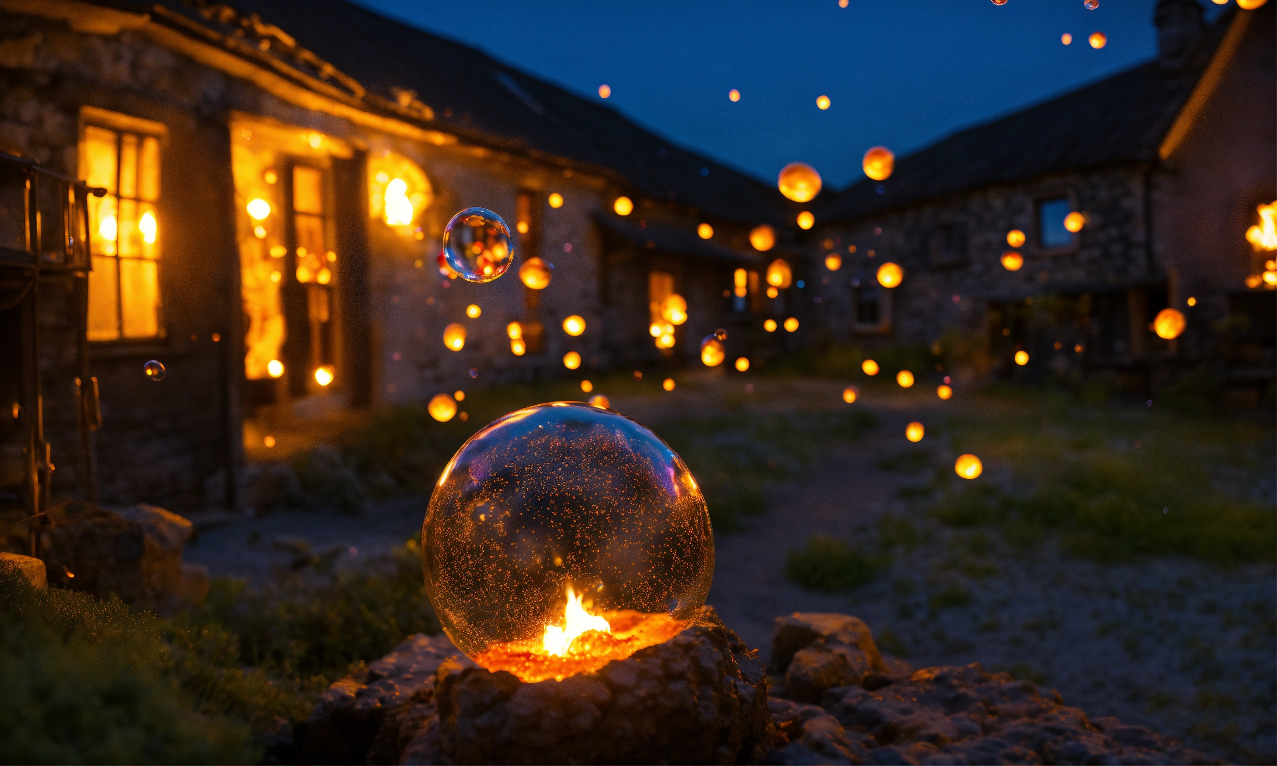 Lexica - Bubbles made from molten glass, lava bubbles, burning bubbles ...