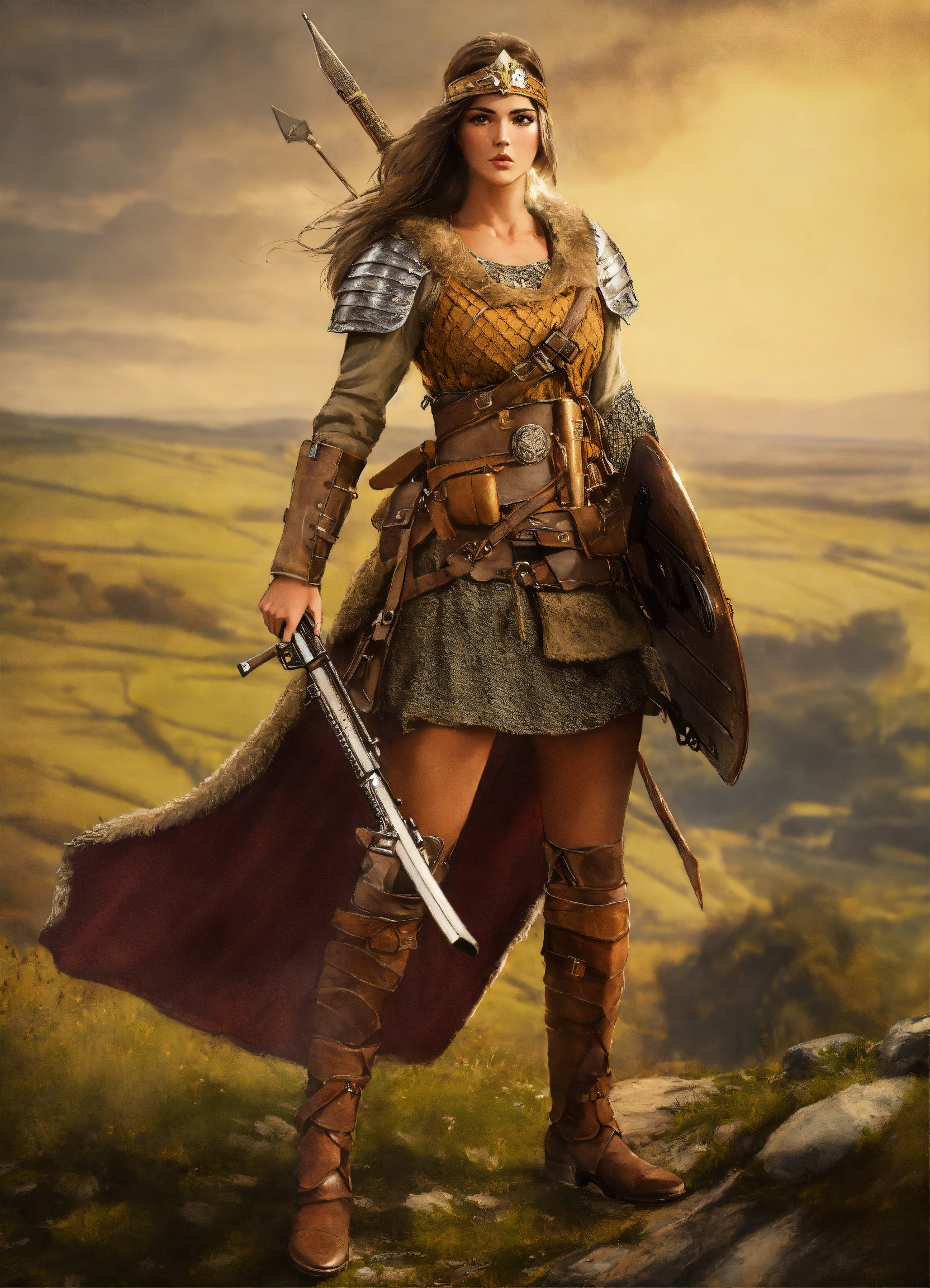 Lexica - Anglo saxon warrior woman with assault rifle