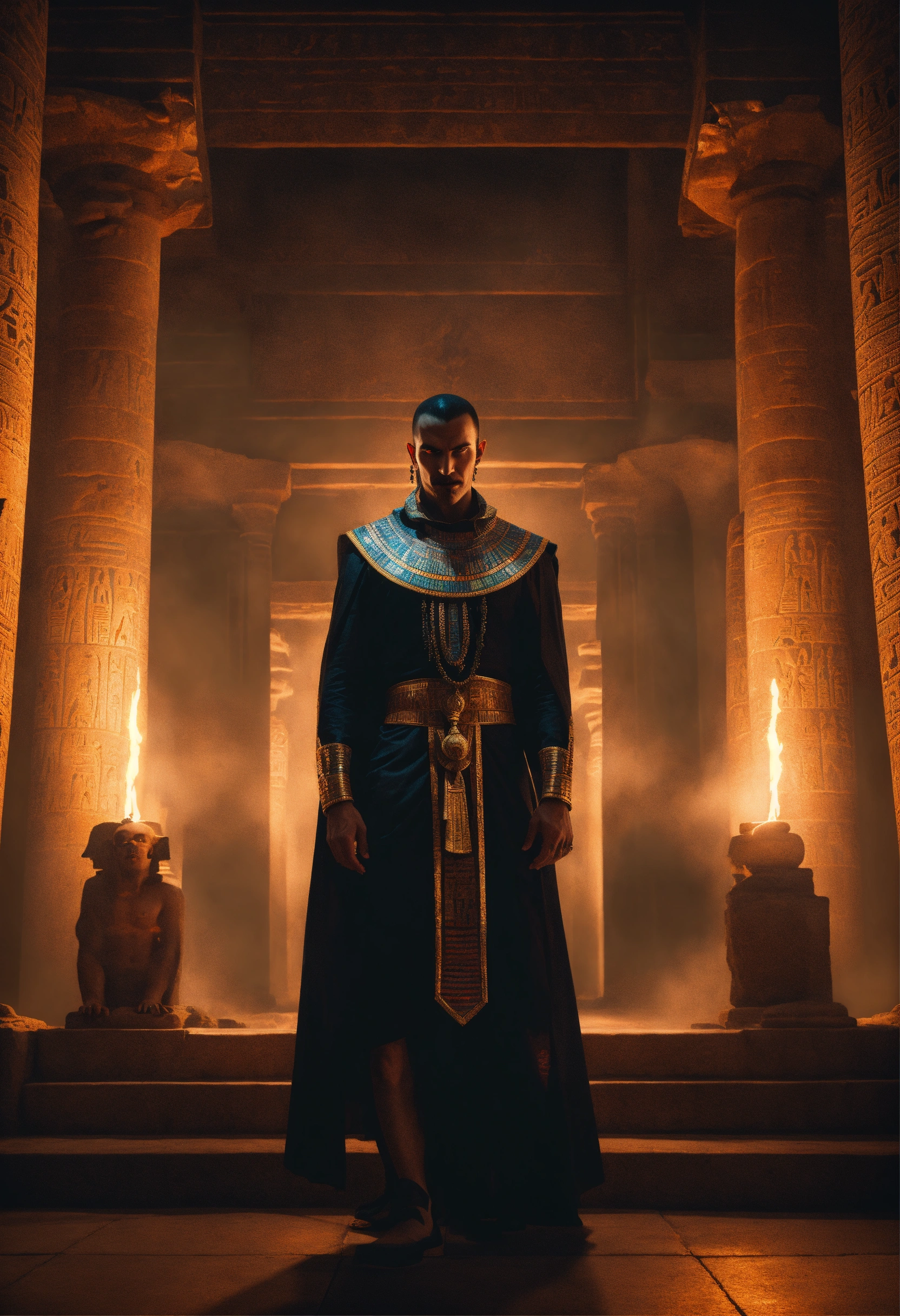 Lexica - Fantasy portrait of an evil ancient Egyptian male vampire ...