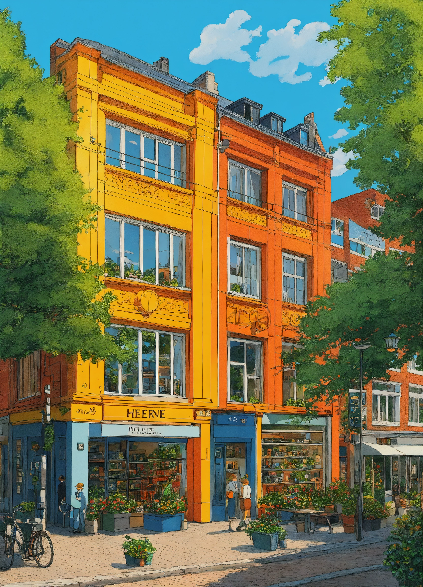 Lexica - Detailed, vibrant illustration building in Heerlen, lots of ...