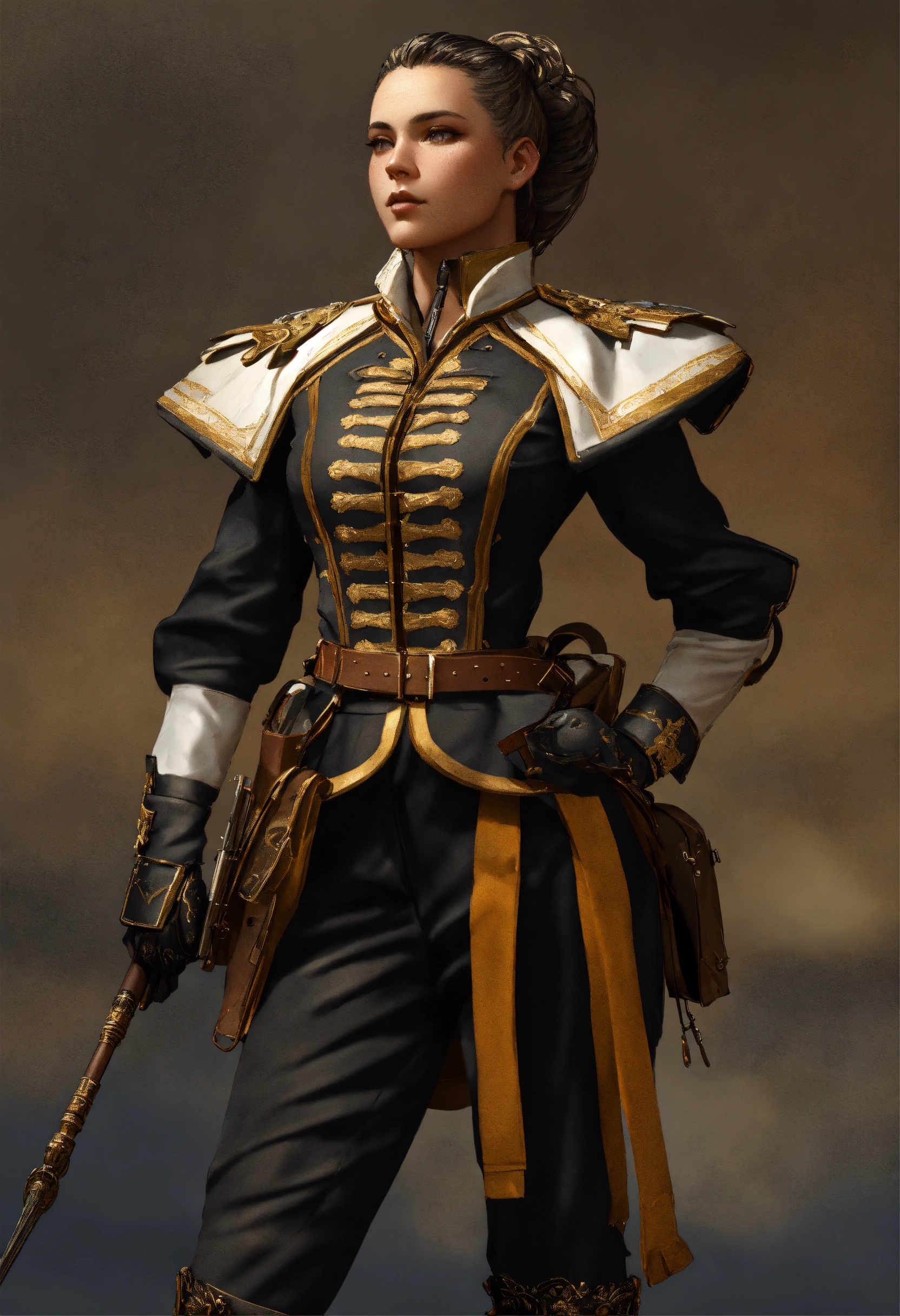 Lexica - Full body portrait, Muscular Butch Women, Side Slicked Parting ...