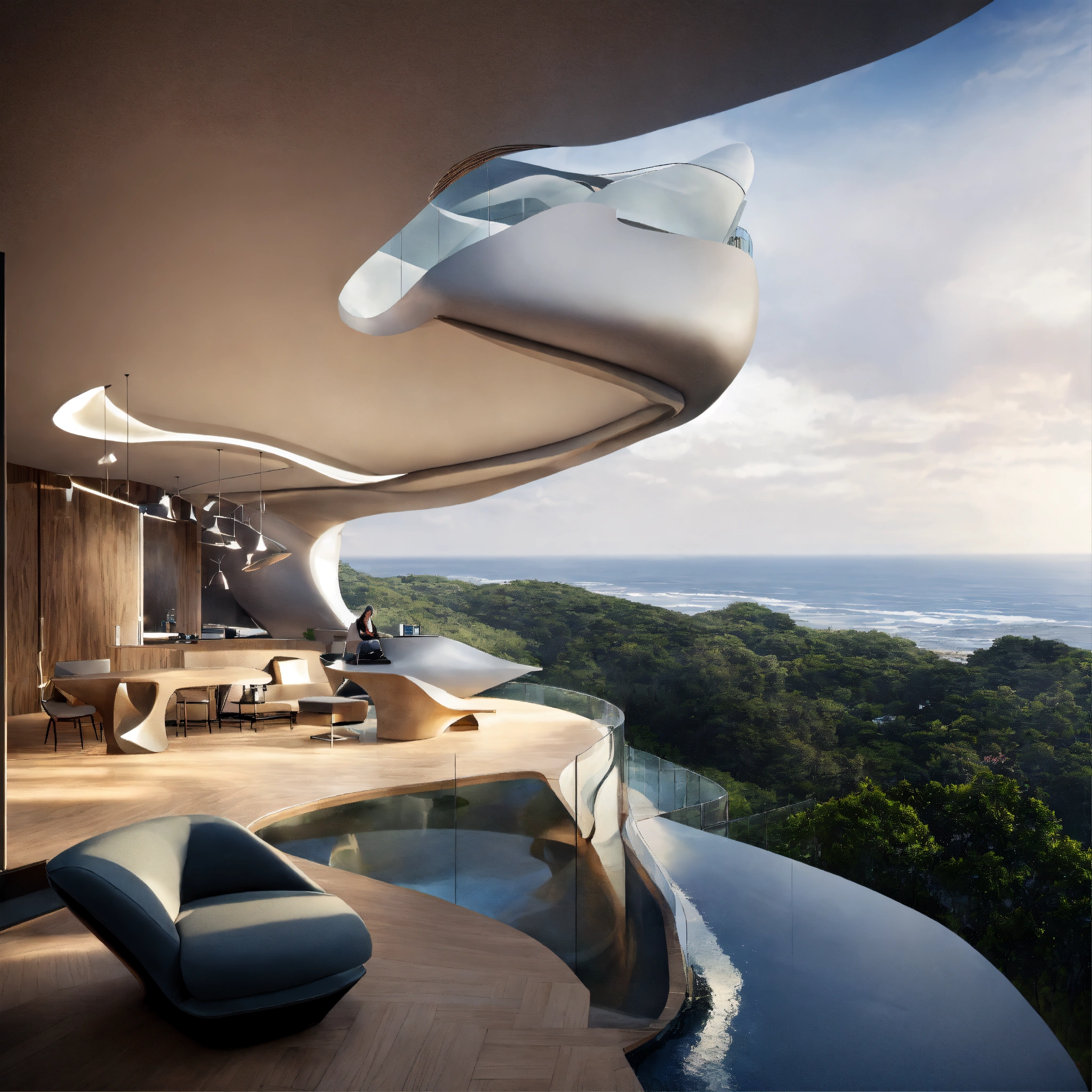 Lexica - ZAHA HADID LUXURY INTERIOR PENTH HOUSE AT FOREST by the ocean ...
