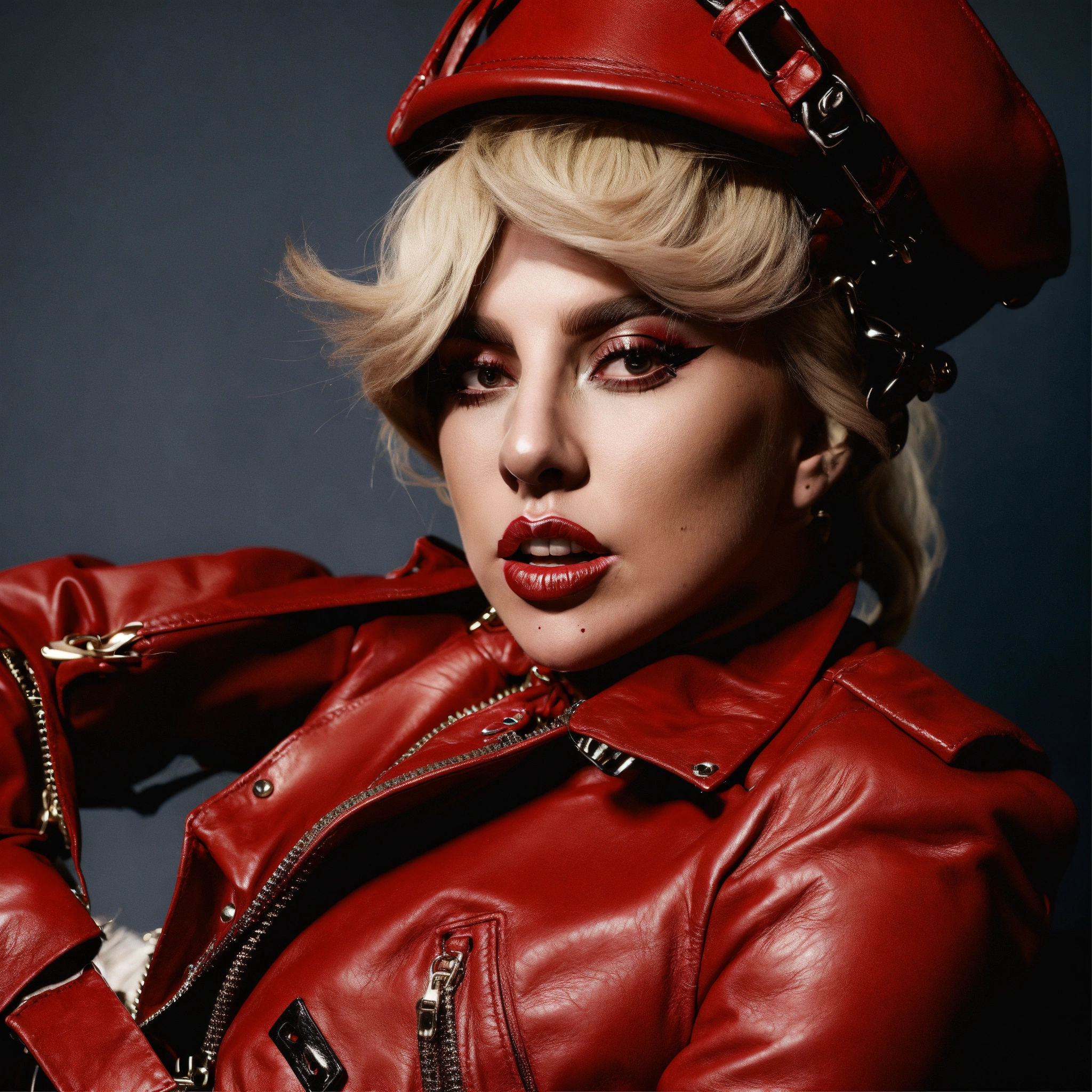 Lexica - Pop rock Lady Gaga in leather Photoshoot