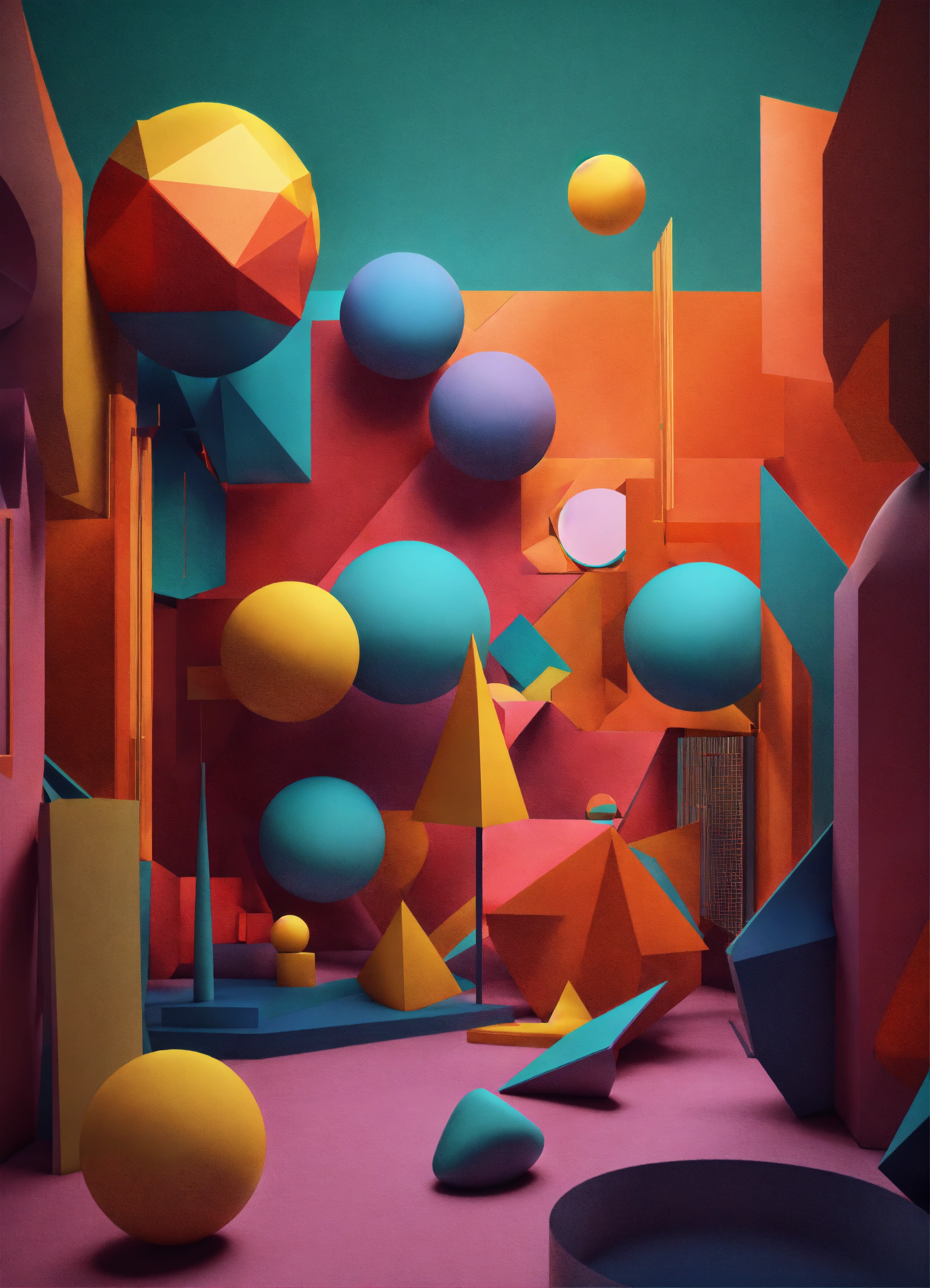 Lexica - Geometric shapes ,3d ,surreal ,abstract